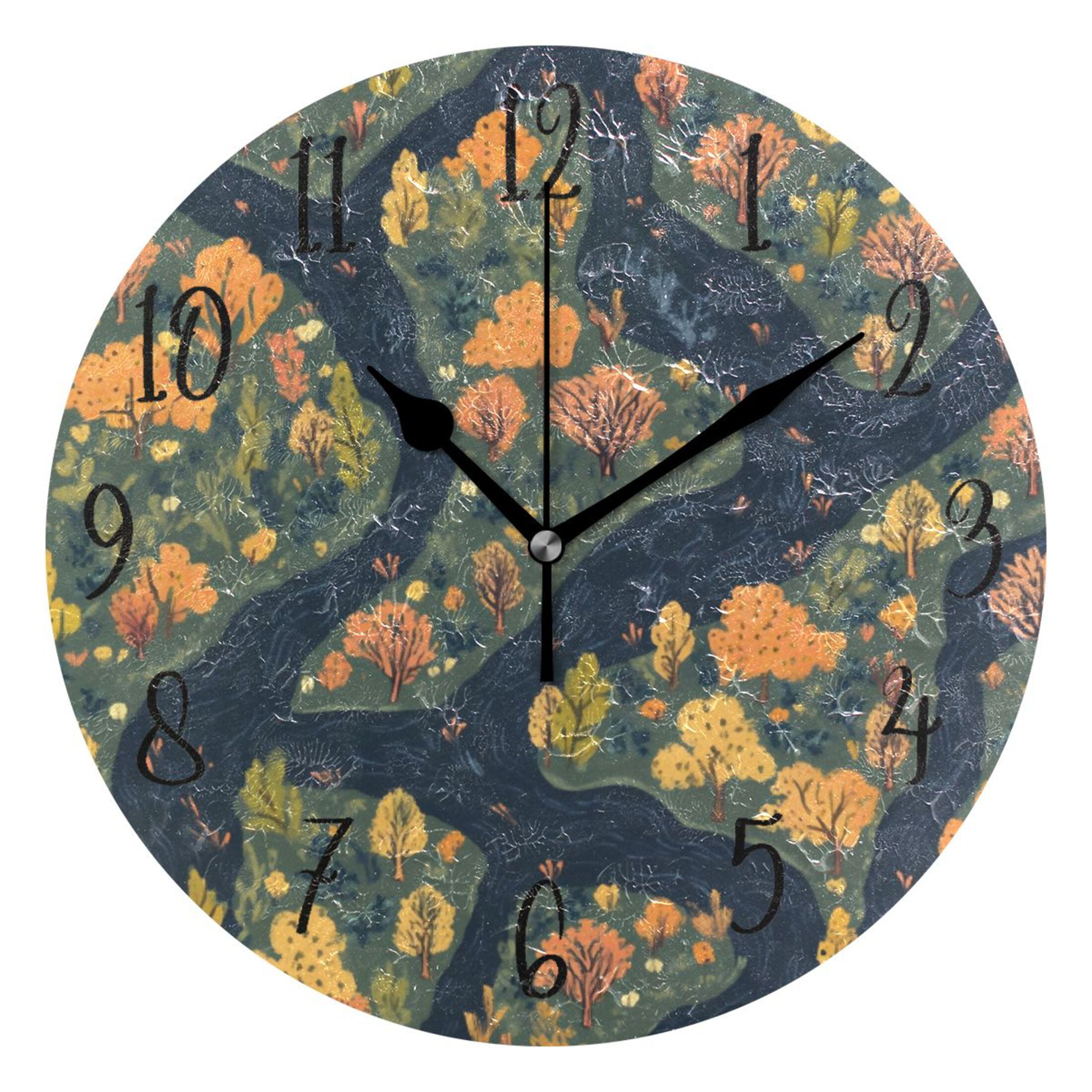 Round Clock Gold Clock 9.84*9.84 Inch Round Art Clock Decorative Clock ...