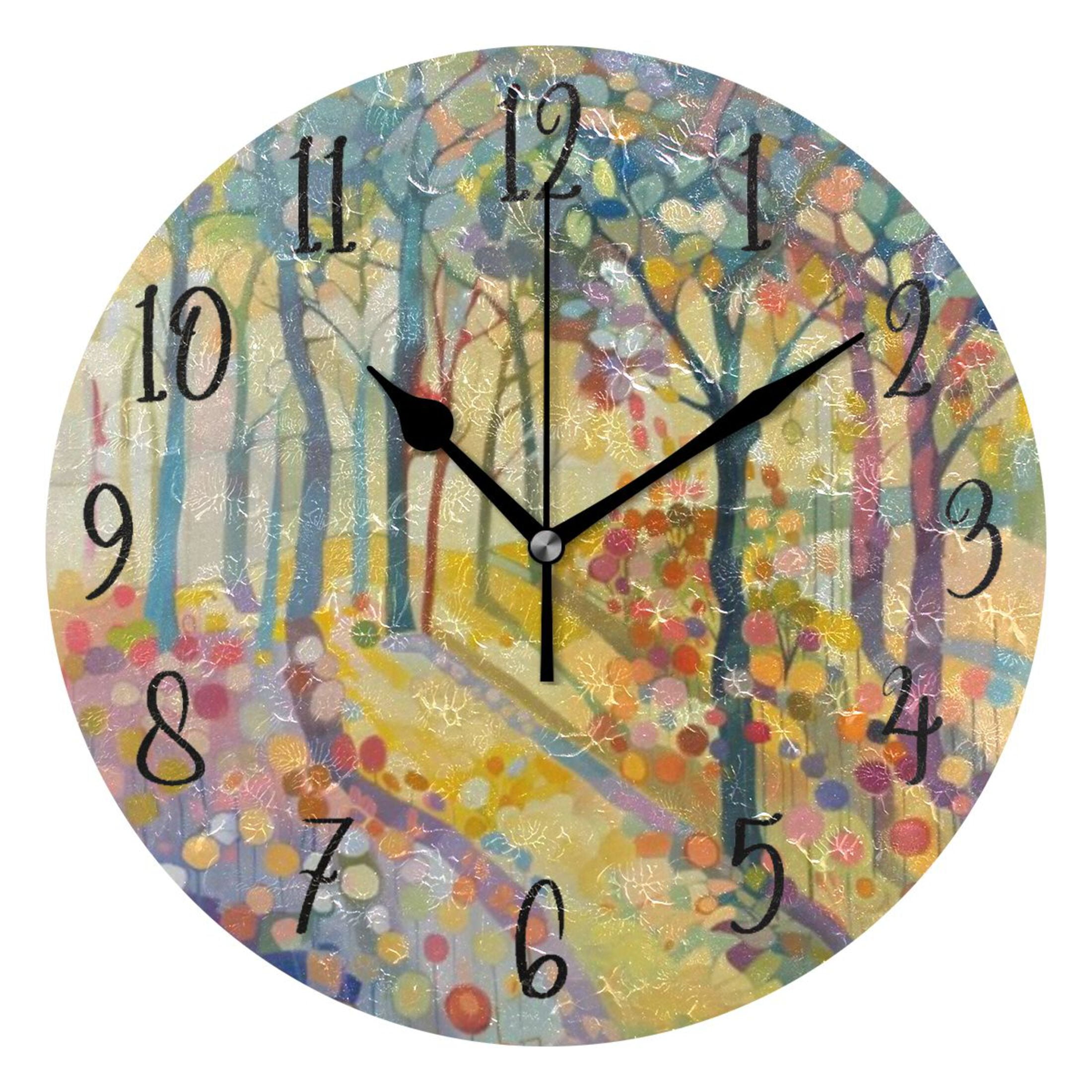 Round Clock Gold Clock 9.84*9.84 Inch Round Art Clock Decorative Clock ...