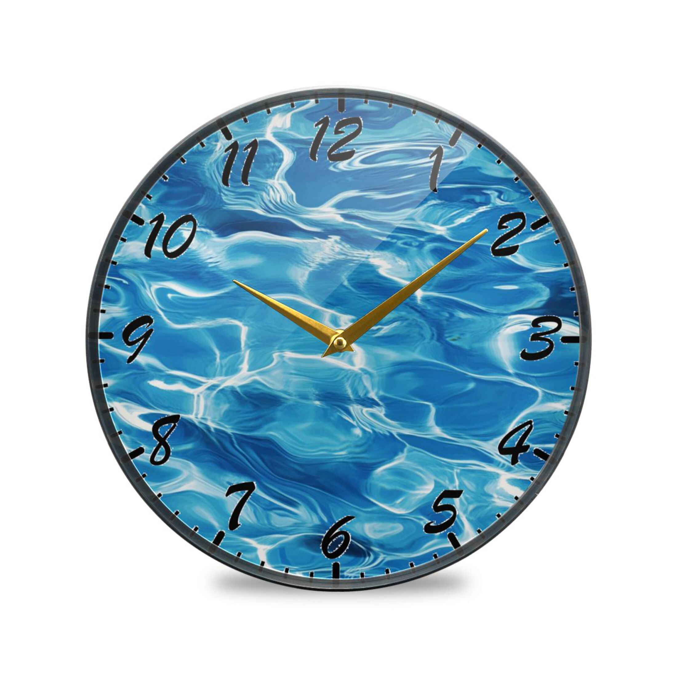 Round Clock Wall Clock Decorative Clock 11.9" Sizes Clock Blue The ...