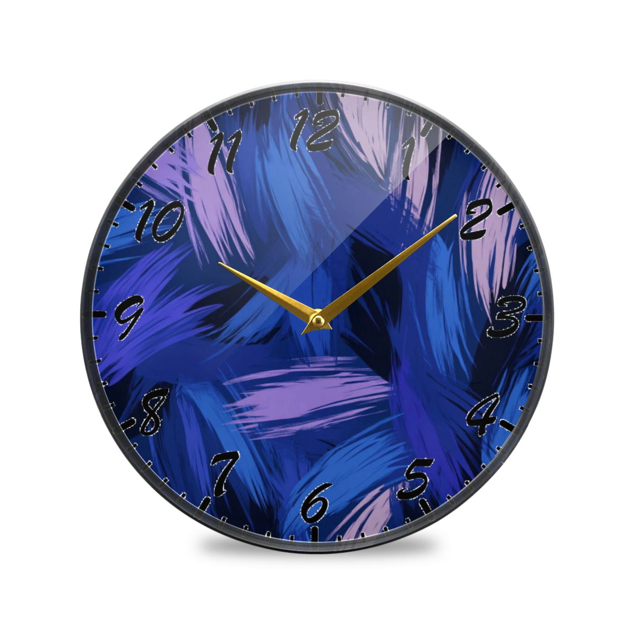 Round Clock Wall Clock Decorative Clock 11.9" Sizes Clock Blue and ...