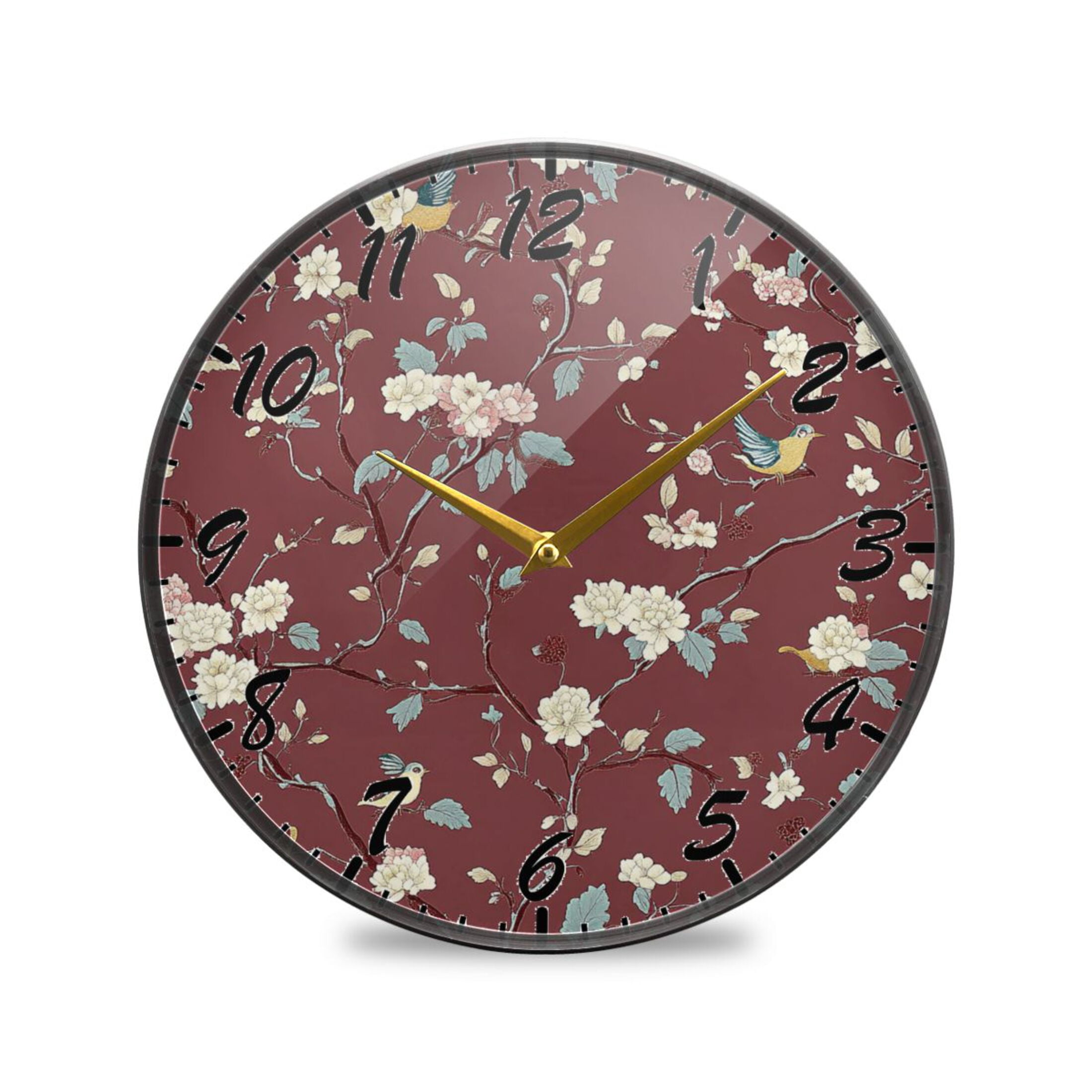 Round Clock Wall Clock Decorative Clock 11.9" Sizes Clock Chinoiserie ...