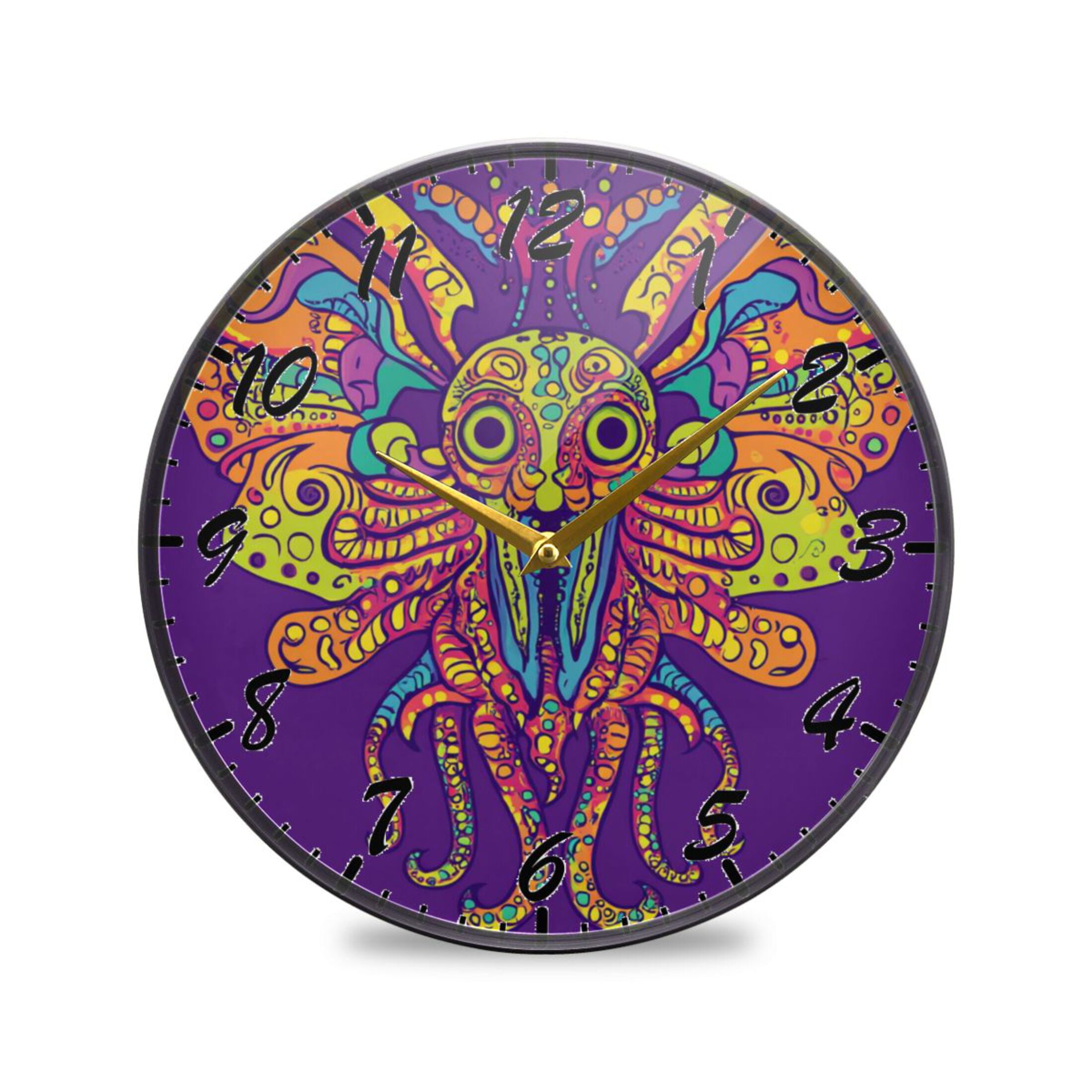 Round Clock Wall Clock Decorative Clock 11.9" Sizes Clock Colorful ...