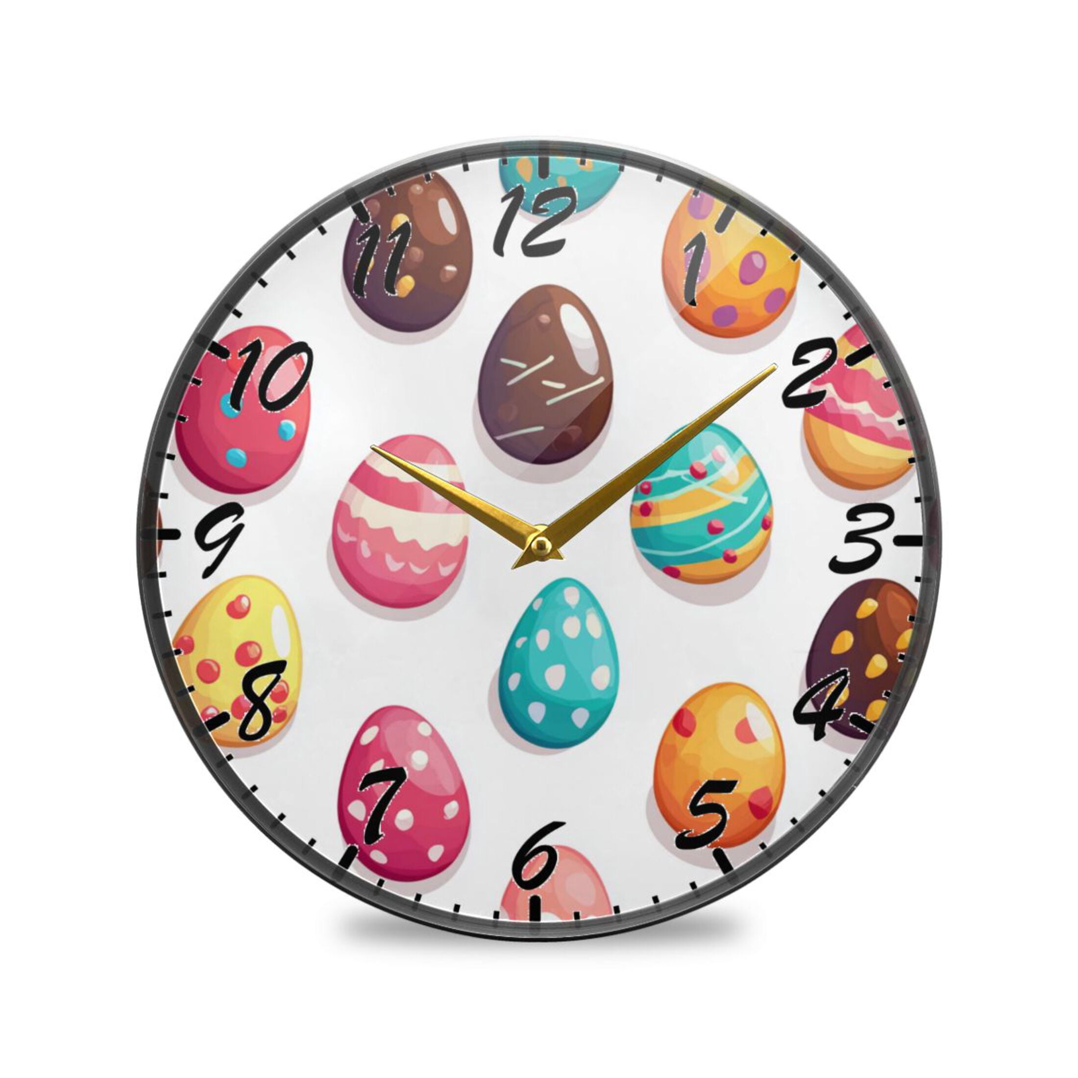 Round Clock Wall Clock Decorative Clock 11.9" Sizes Clock Colorful ...