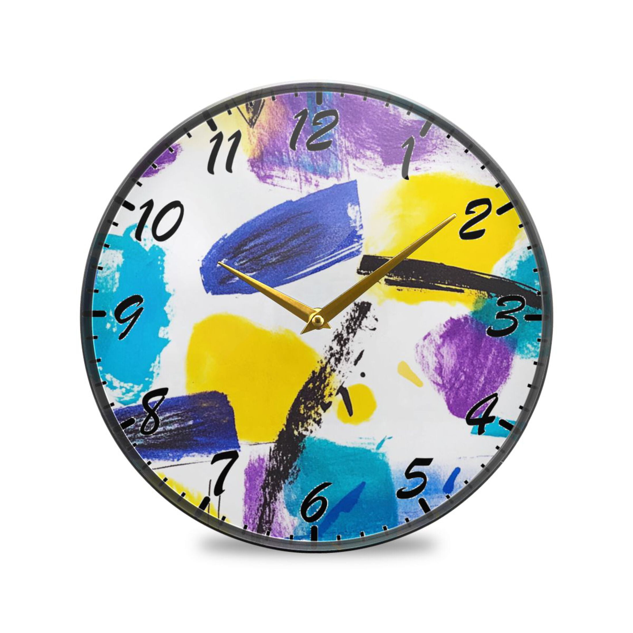 Round Clock Wall Clock Decorative Clock 11.9" Sizes Clock Colorful Of ...