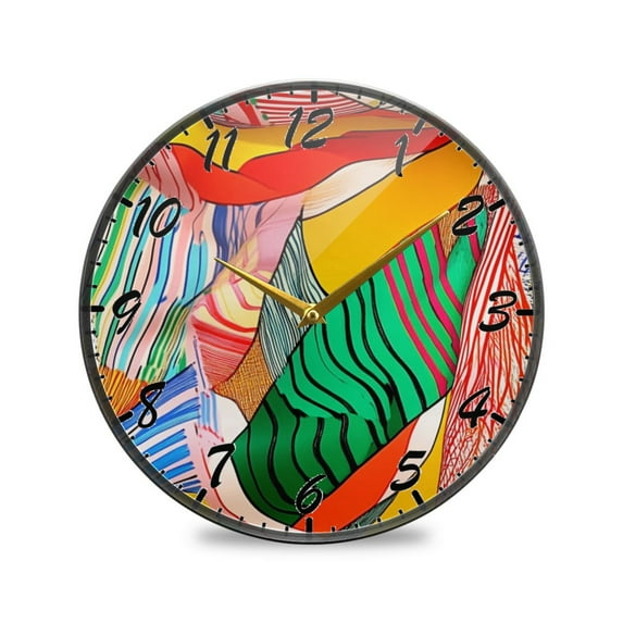 Round Clock Wall Clock Decorative Clock 11.9" Sizes Clock Colorful ...