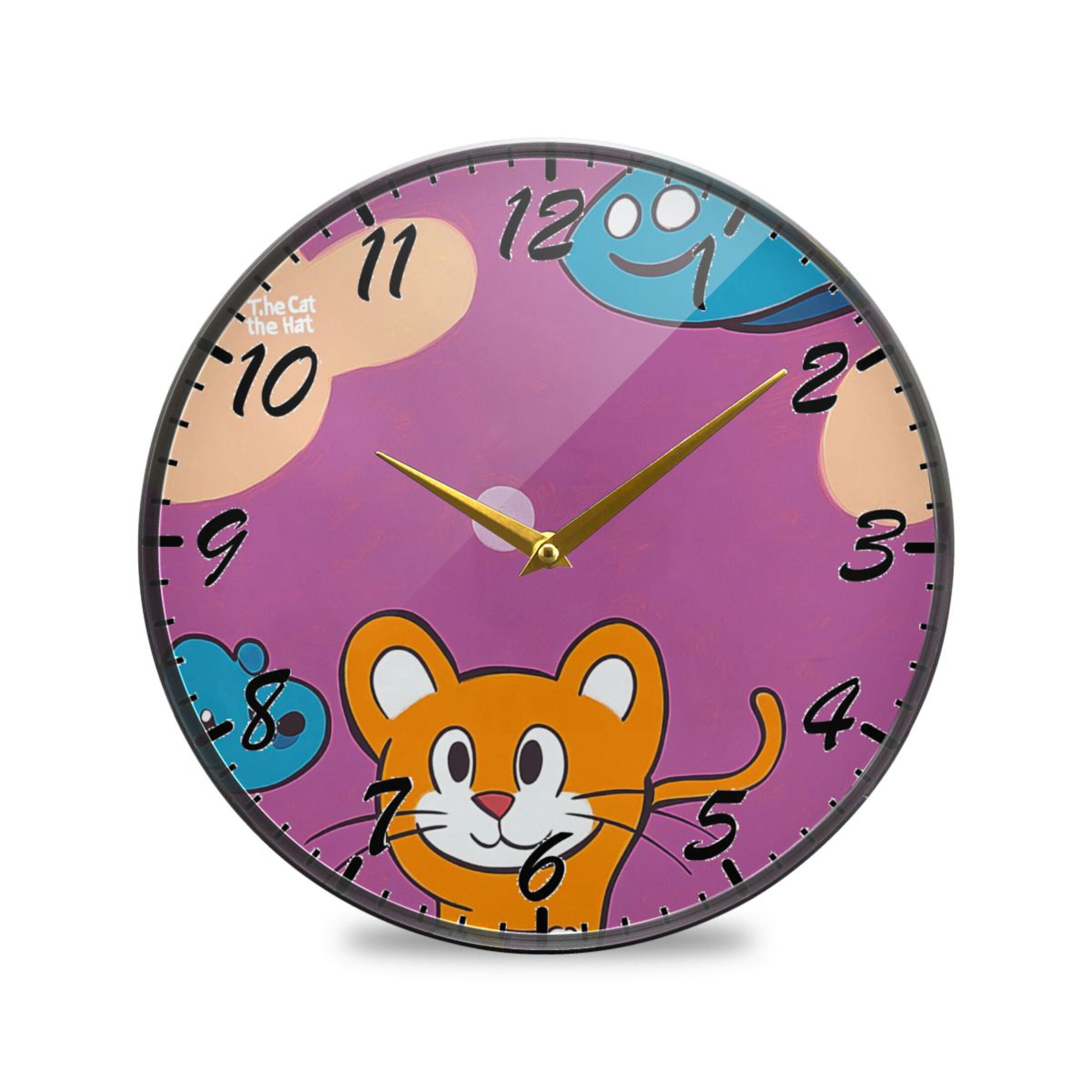 Round Clock Wall Clock Decorative Clock 11.9" Sizes Clock Cute Cartoon ...