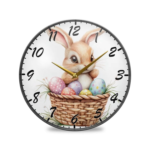 Round Clock Wall Clock Decorative Clock 11.9" Sizes Clock Cute Easter ...