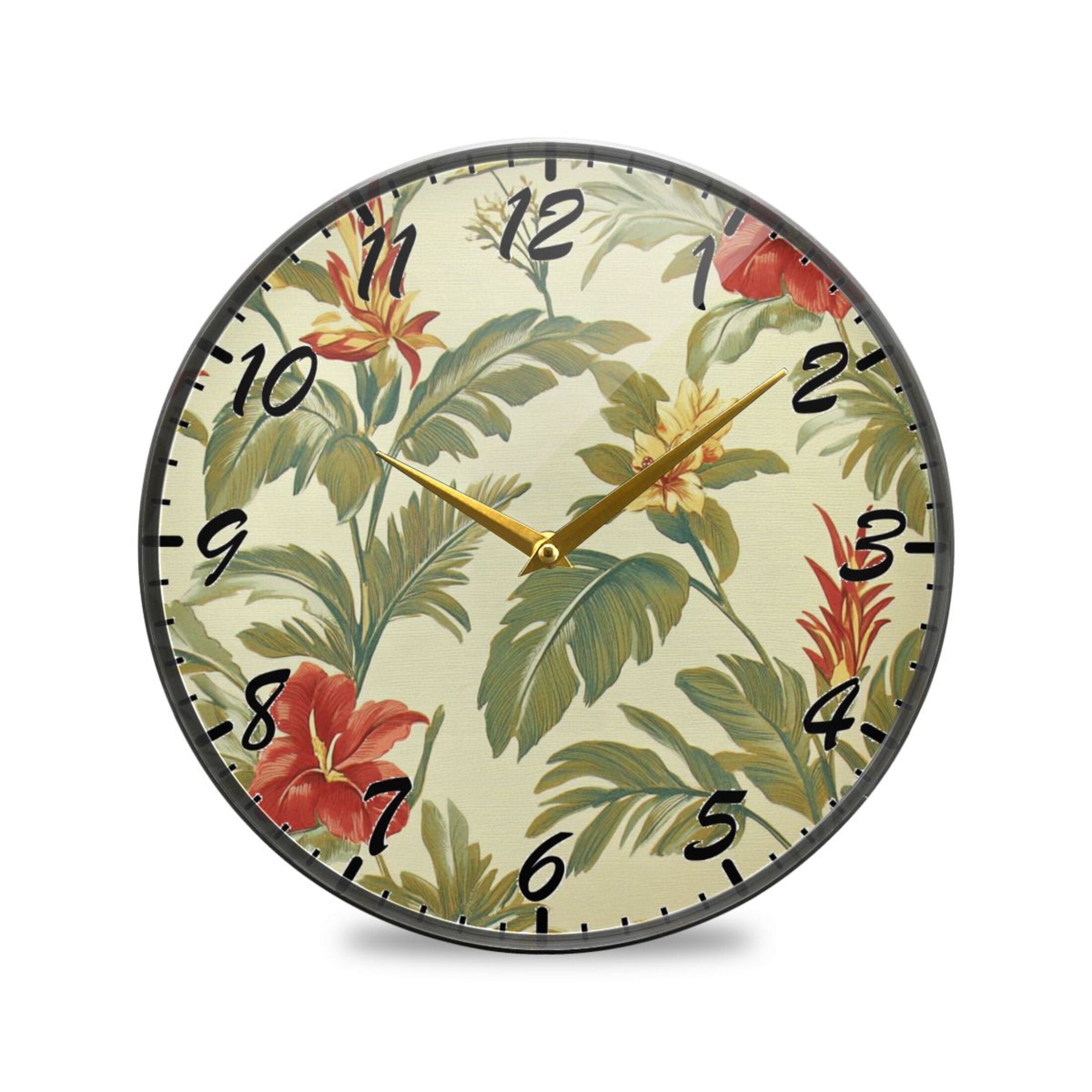 Round Clock Wall Clock Decorative Clock 11.9" Sizes Clock Exotic ...