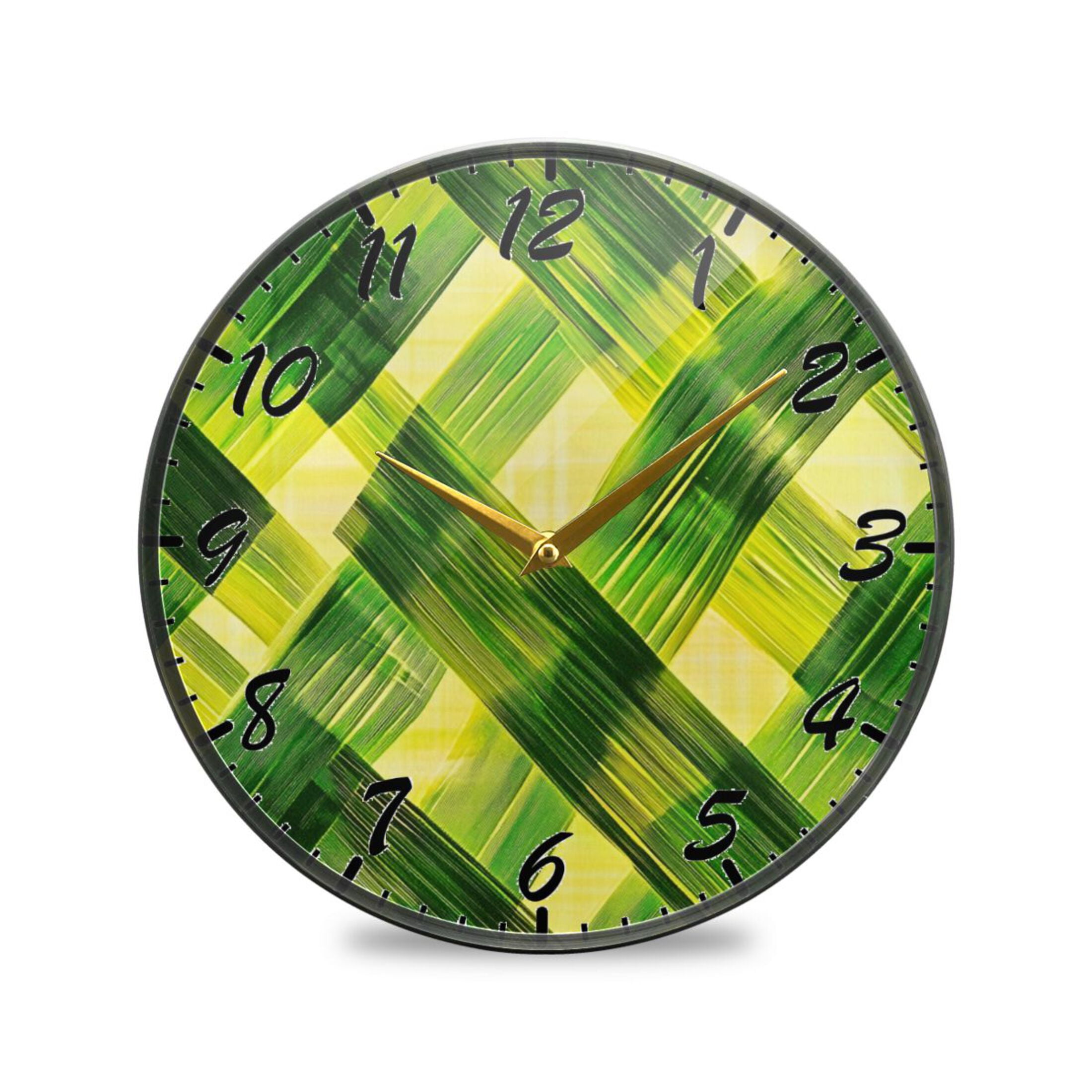 Round Clock Wall Clock Decorative Clock 11.9" Sizes Clock Green ...