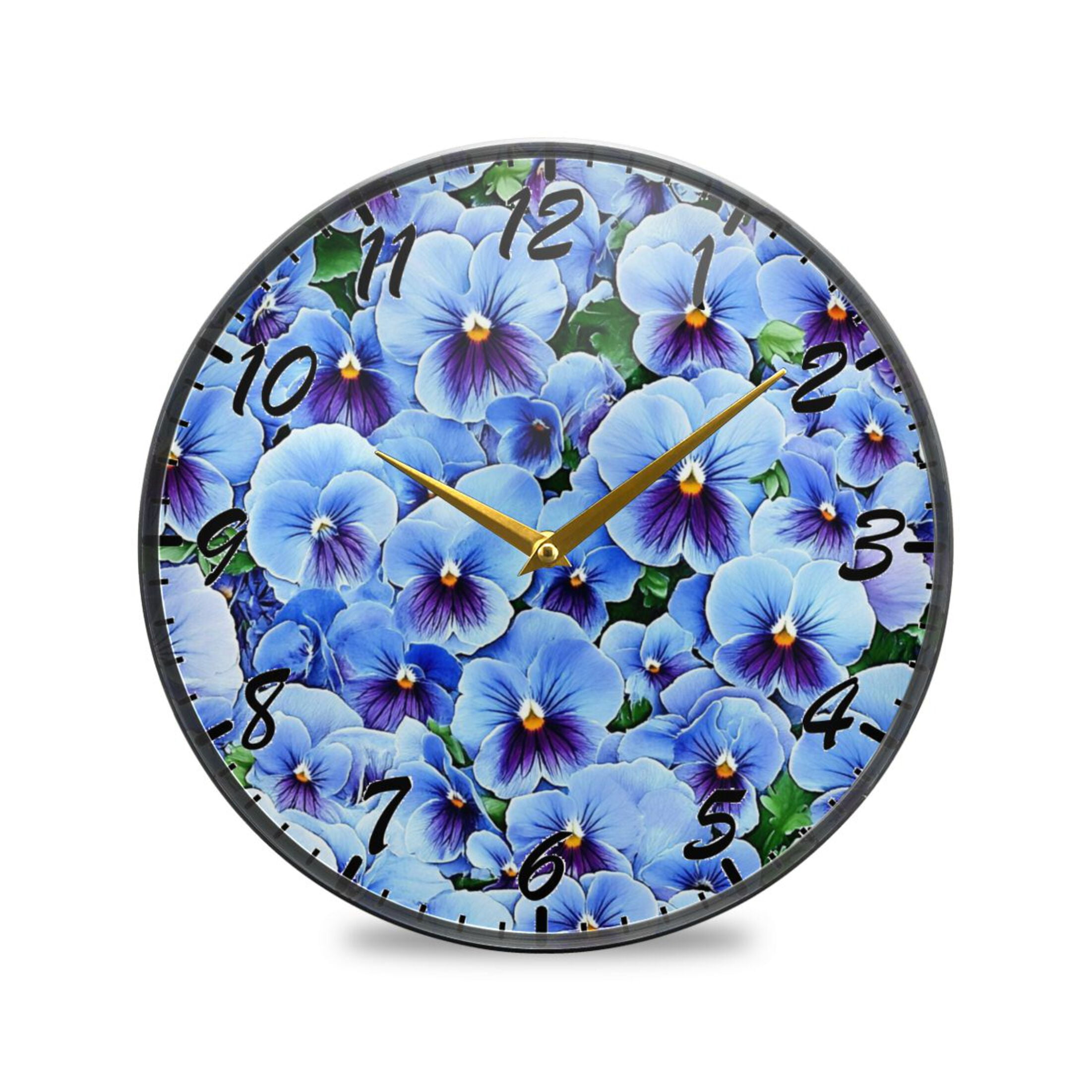 Round Clock Wall Clock Decorative Clock 11.9" Sizes Clock Light Blue ...