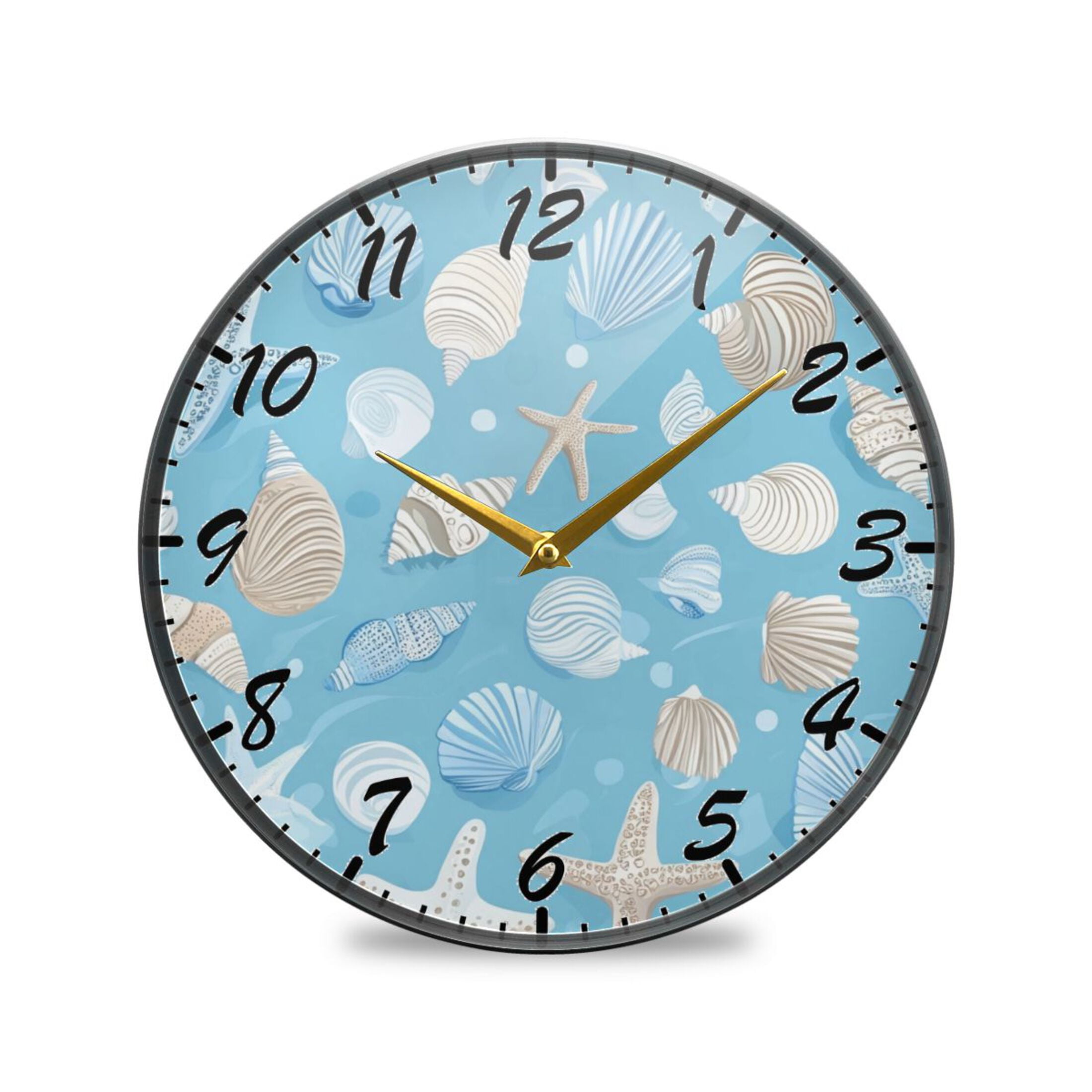 Round Clock Wall Clock Decorative Clock 11.9" Sizes Clock Light Blue ...
