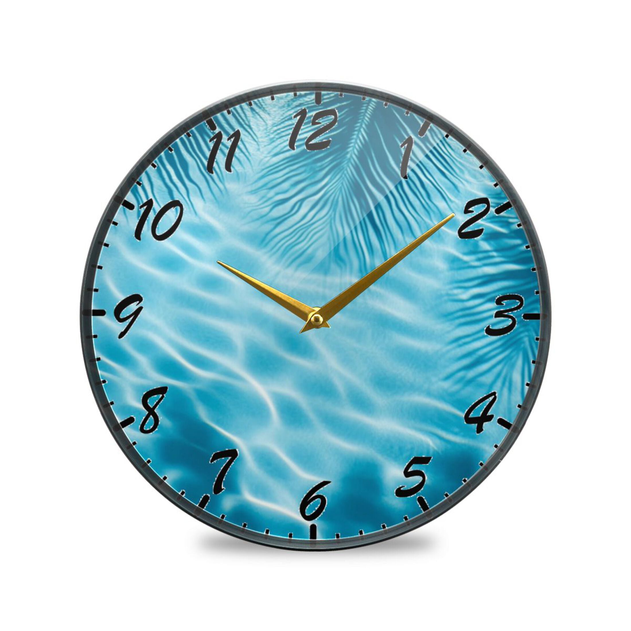 Round Clock Wall Clock Decorative Clock 11.9" Sizes Clock Light Blue ...