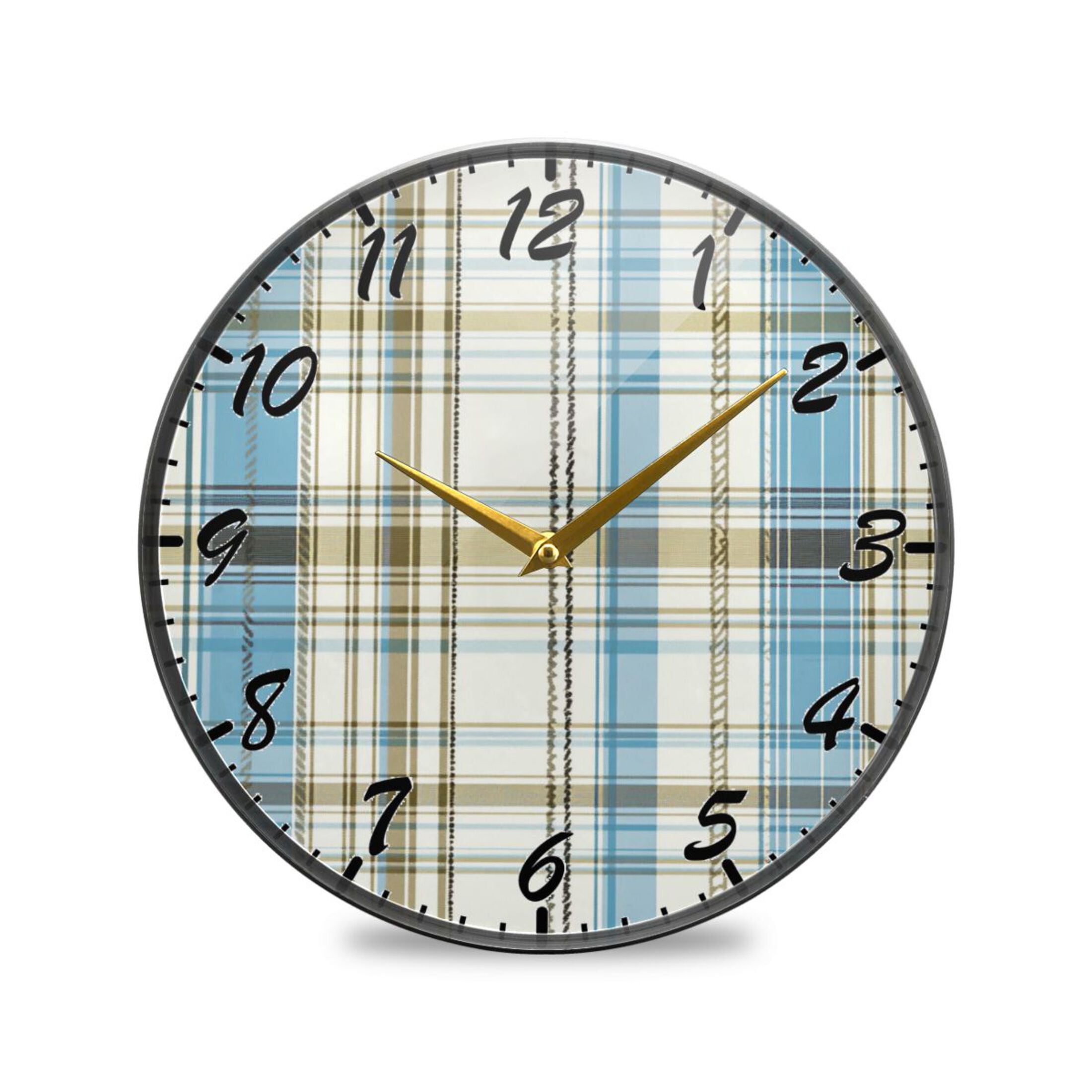 Round Clock Wall Clock Decorative Clock 11.9" Sizes Clock Light Blue ...