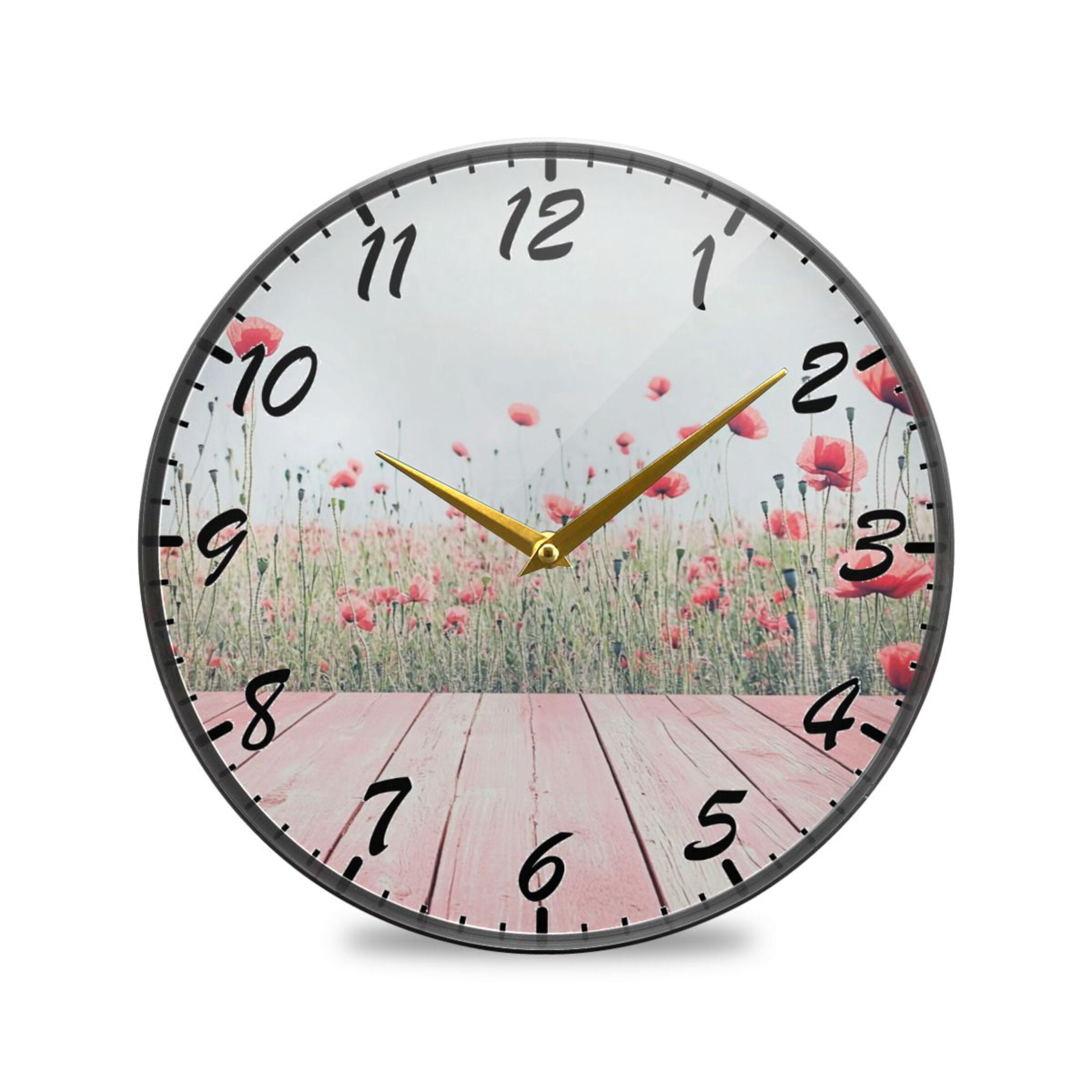 Round Clock Wall Clock Decorative Clock 11.9" Sizes Clock Light Pink ...