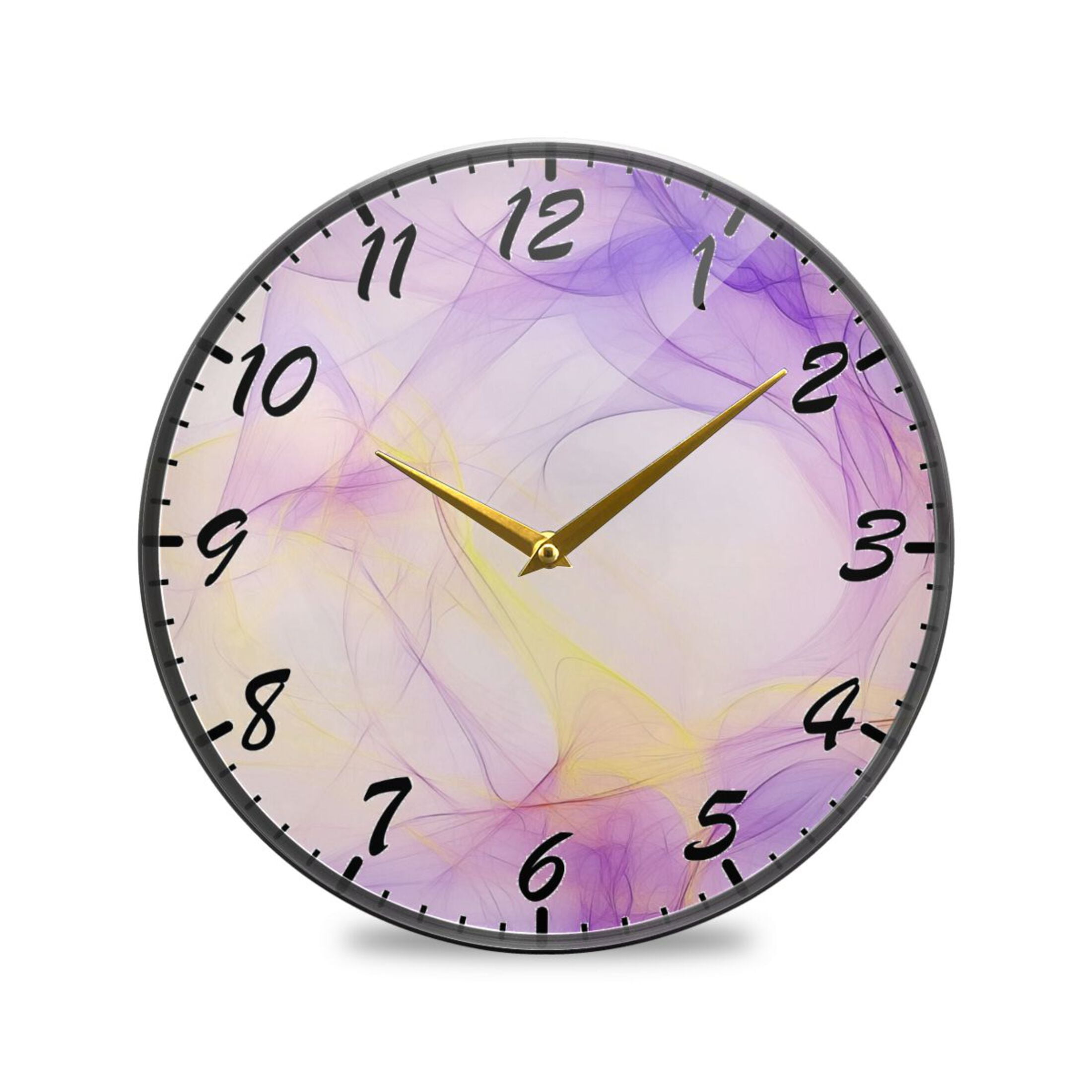 Round Clock Wall Clock Decorative Clock 11.9" Sizes Clock Light Purple ...