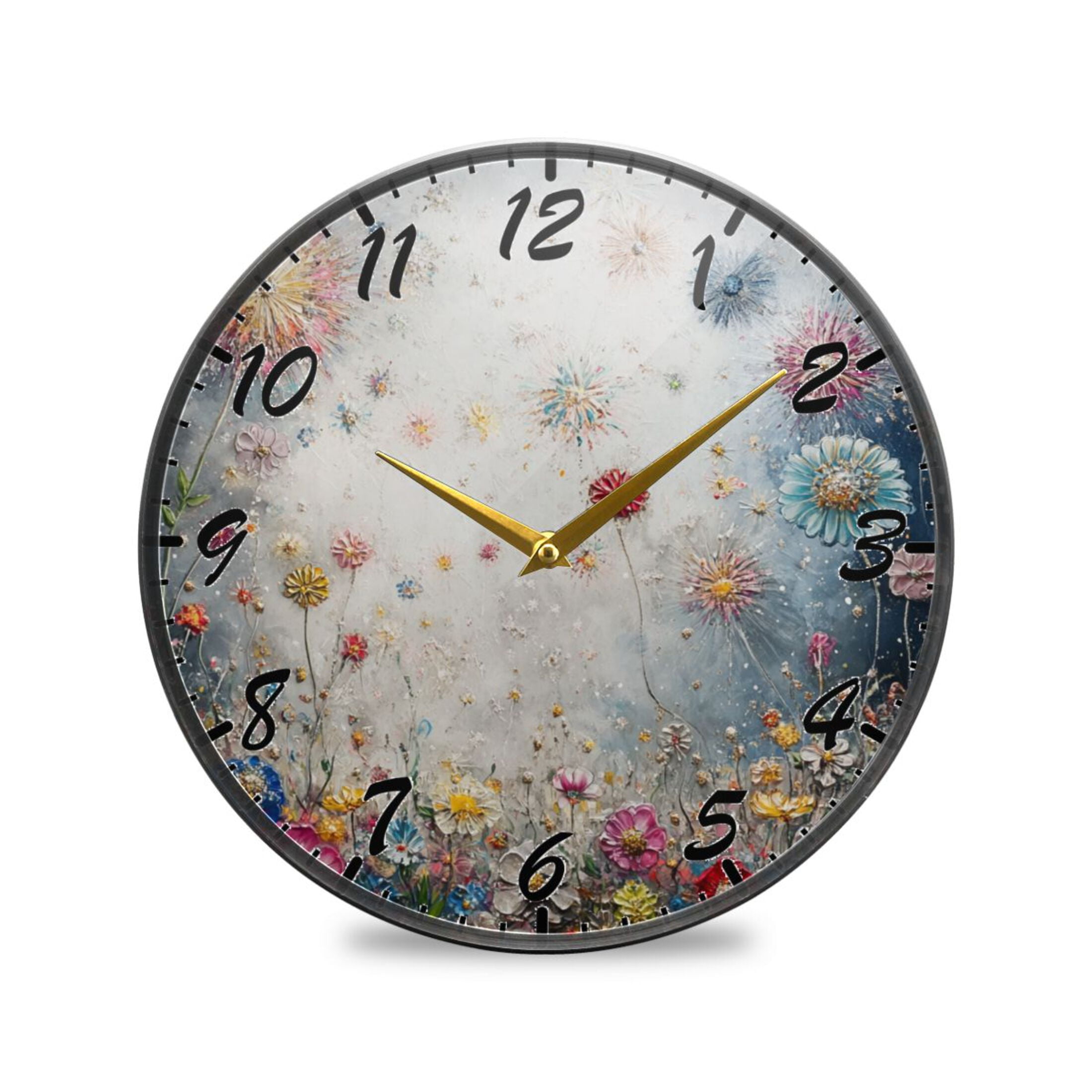 Round Clock Wall Clock Decorative Clock 11.9" Sizes Clock Oil Painting ...