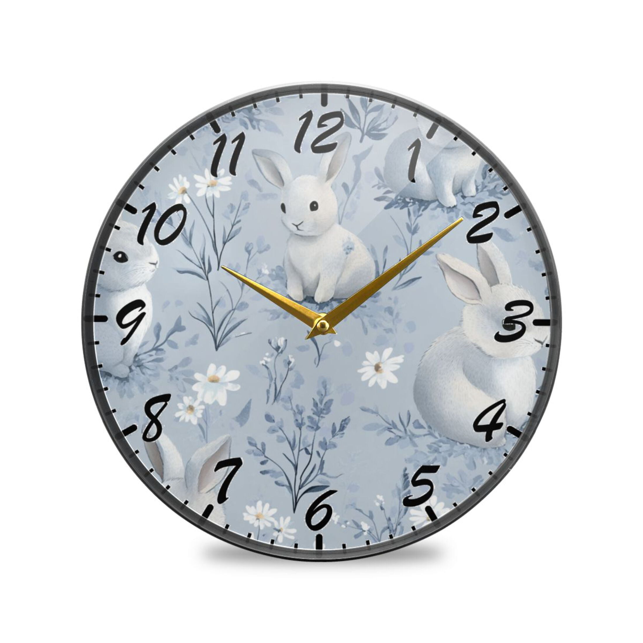 Round Clock Wall Clock Decorative Clock 11.9" Sizes Clock Pale Gray ...