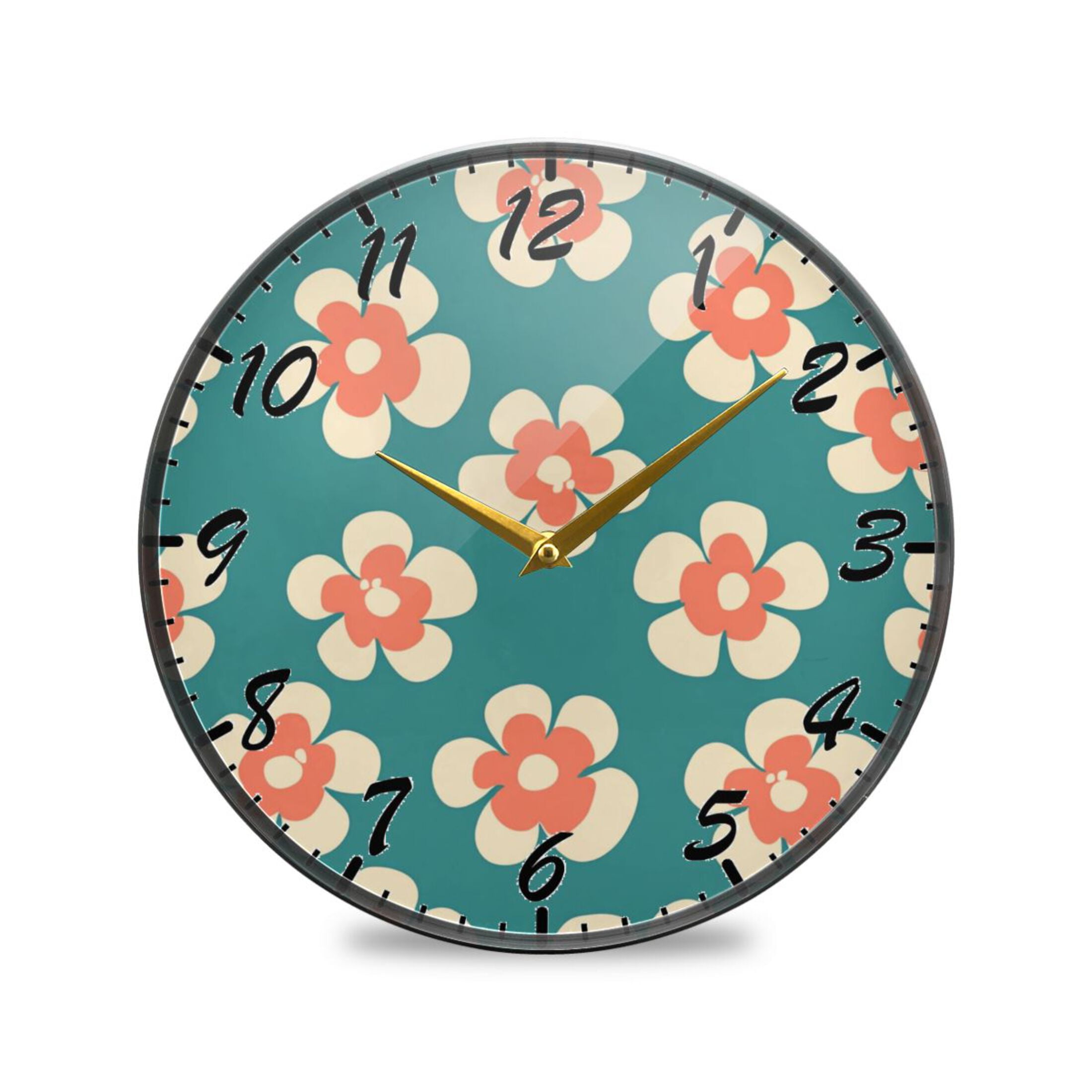Round Clock Wall Clock Decorative Clock 11.9" Sizes Clock Peach Color ...