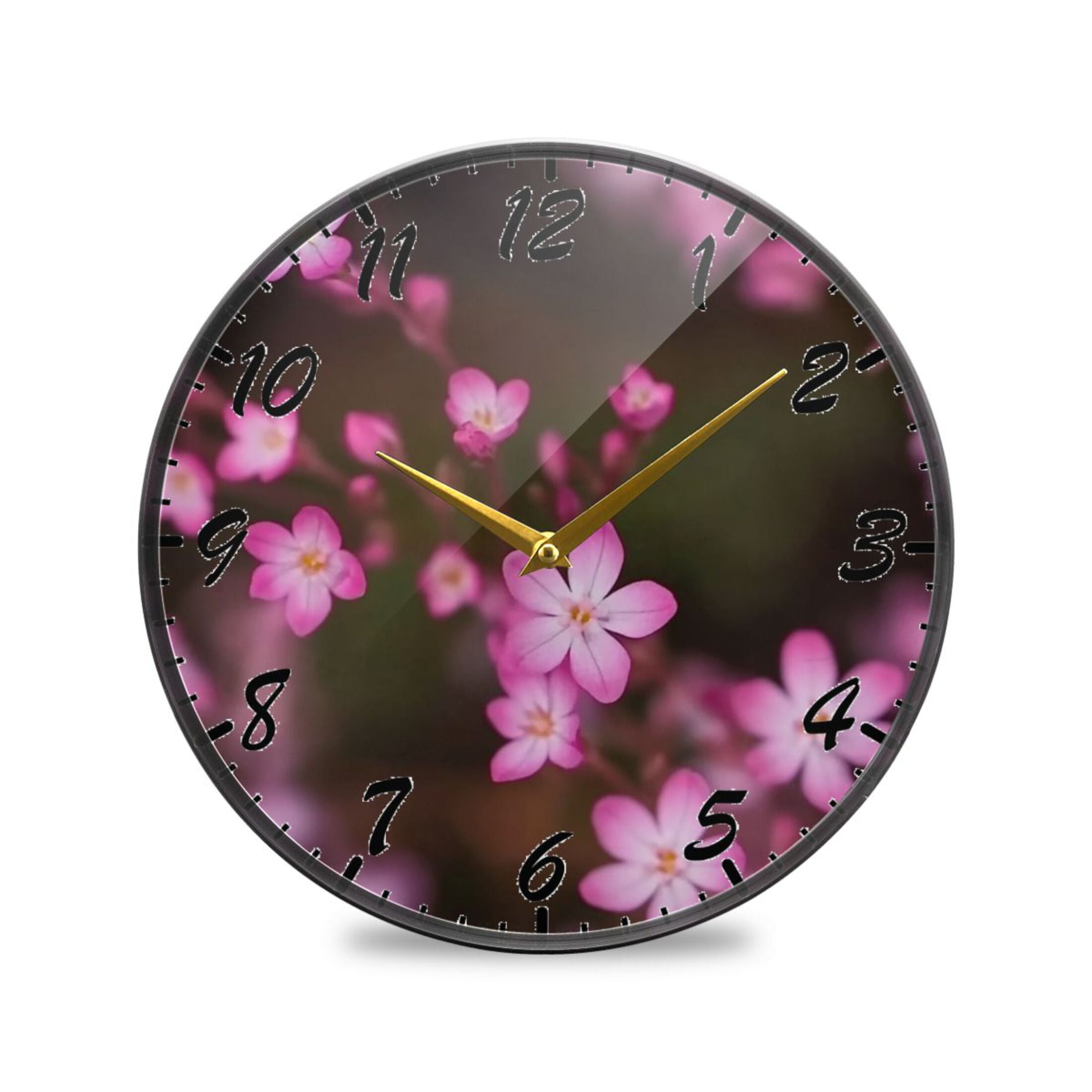 Round Clock Wall Clock Decorative Clock 11.9" Sizes Clock Pink ...