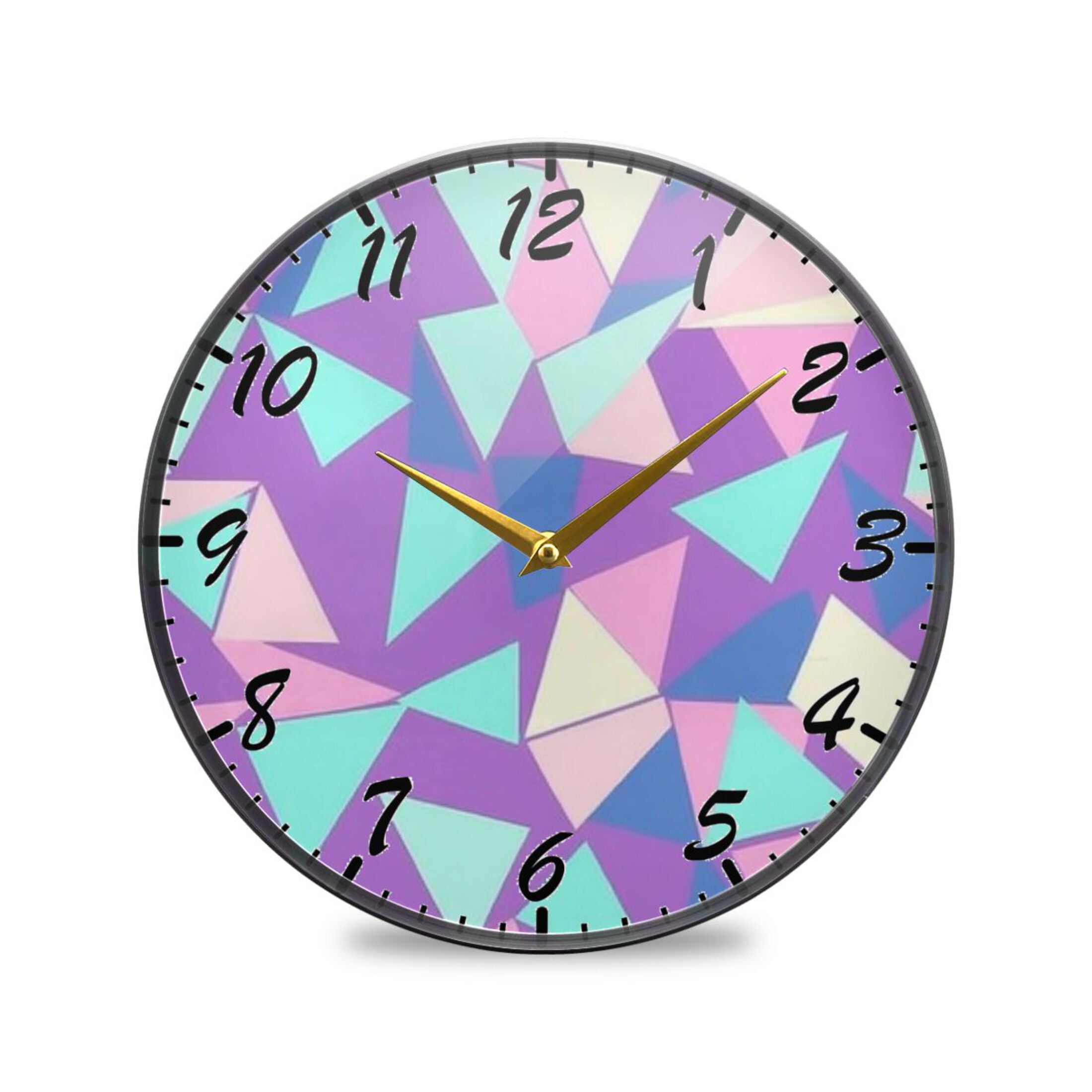 Round Clock Wall Clock Decorative Clock 11.9" Sizes Clock Pink and Teal ...