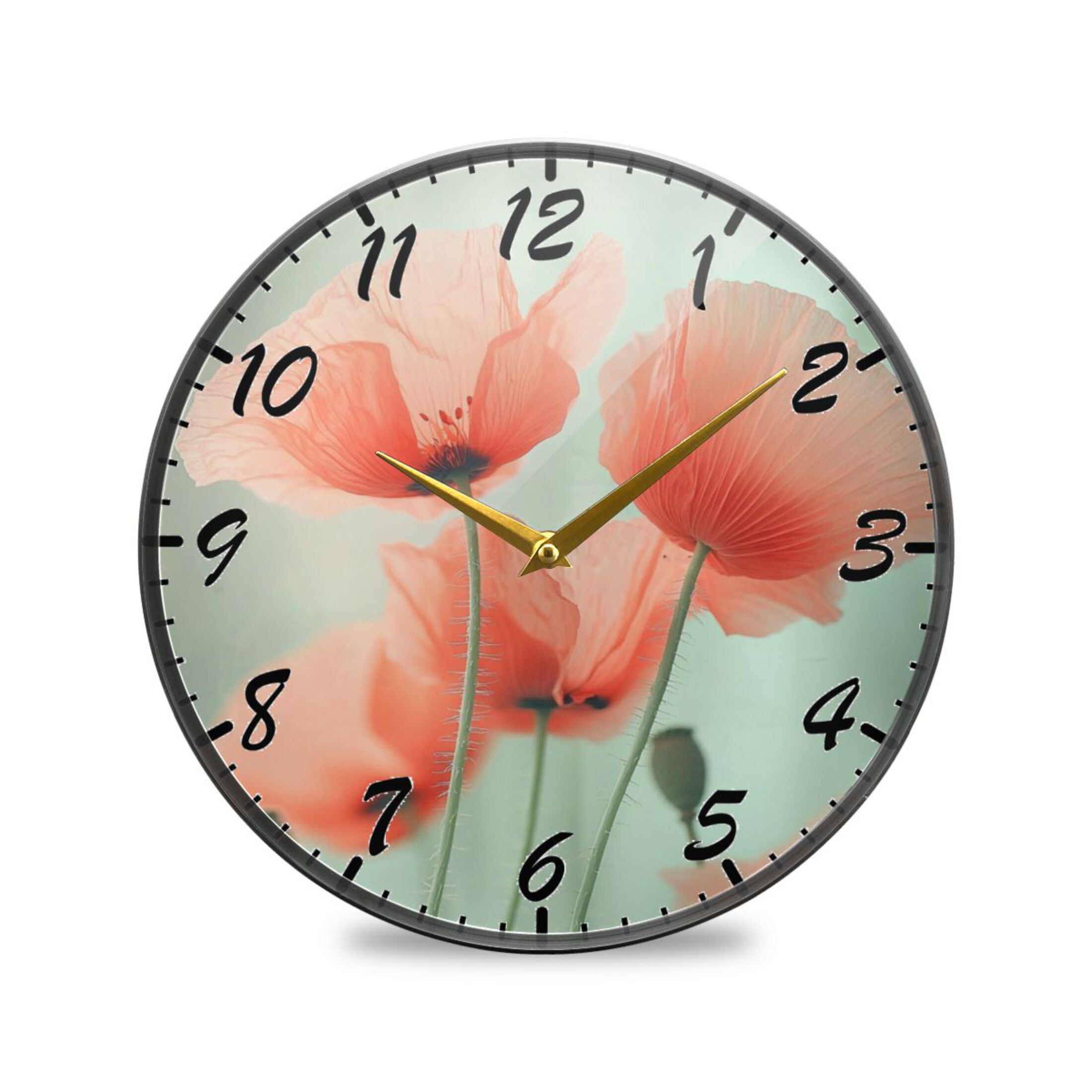 Round Clock Wall Clock Decorative Clock 11.9" Sizes Clock Red Blurred ...