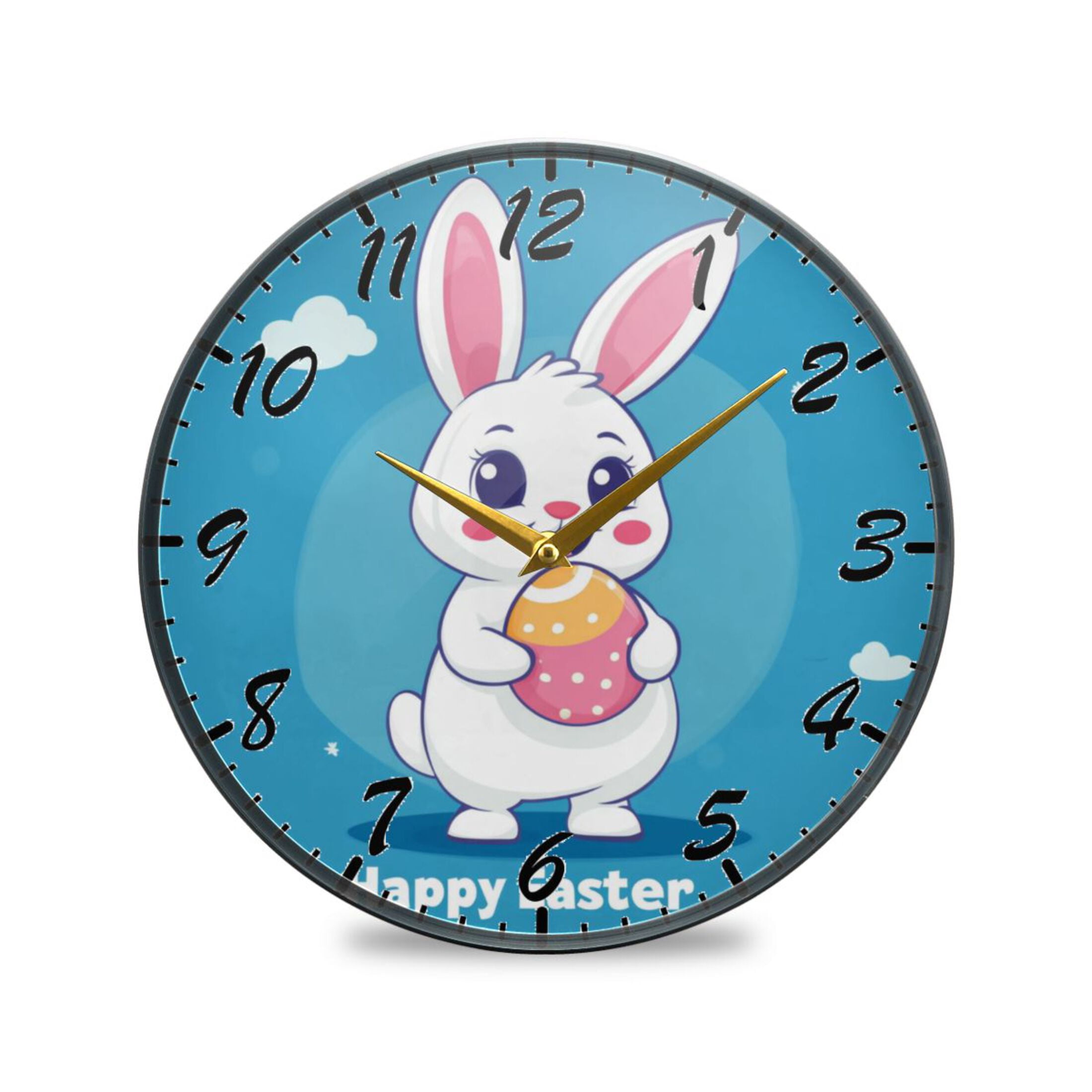 Round Clock Wall Clock Decorative Clock 11.9" Sizes Clock Smiling ...