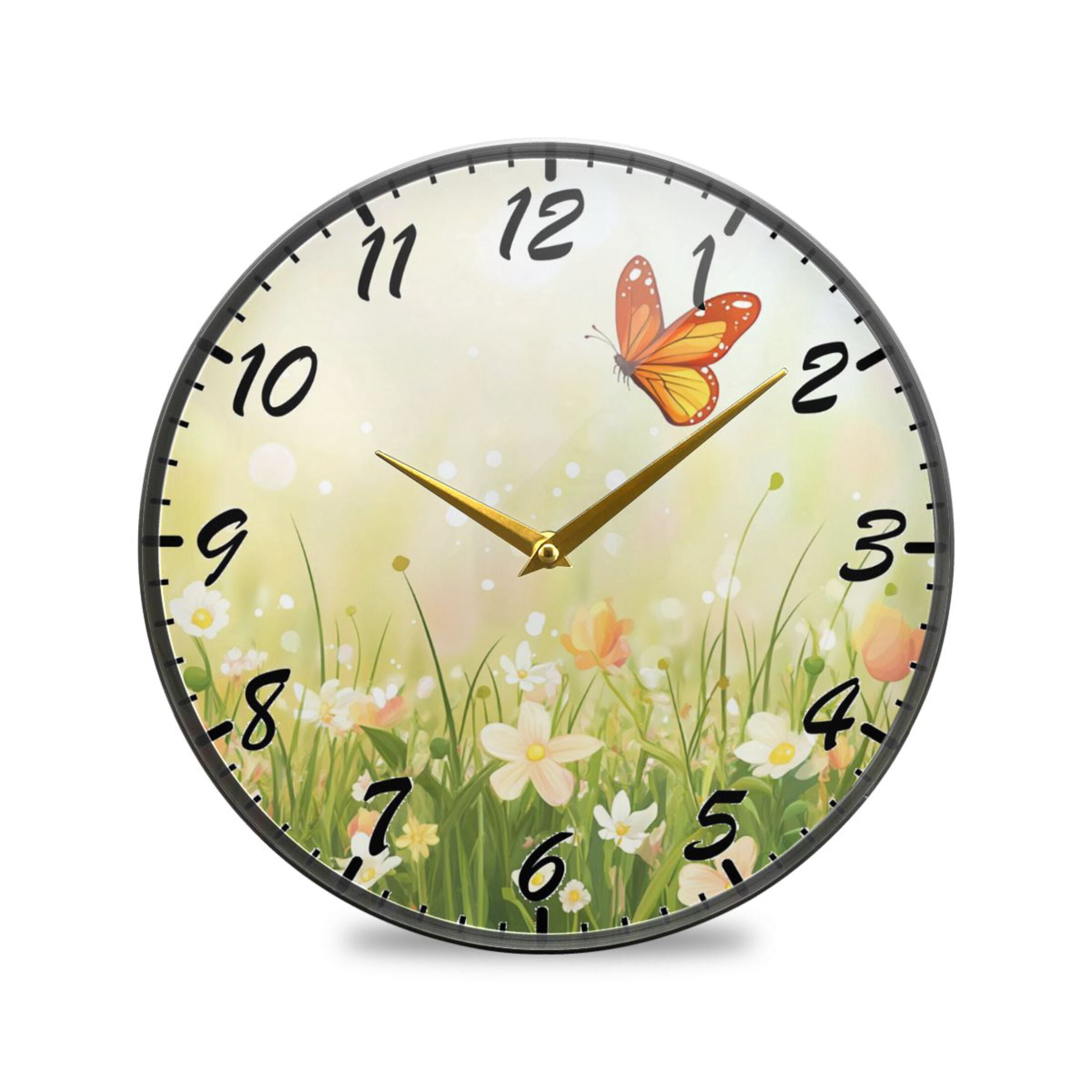 Round Clock Wall Clock Decorative Clock 11.9" Sizes Clock Spring ...