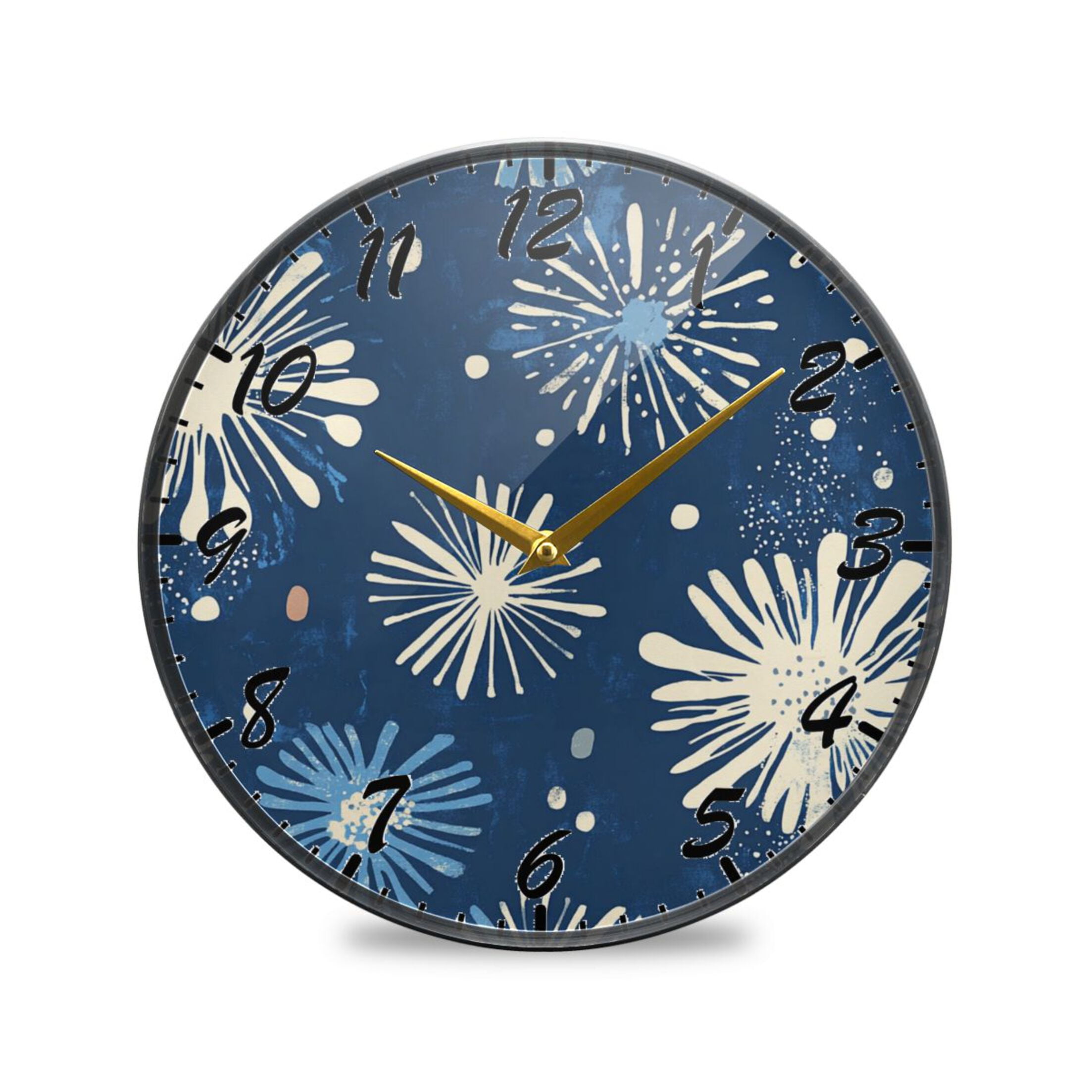 Round Clock Wall Clock Decorative Clock 11.9" Sizes Clock Stylized ...