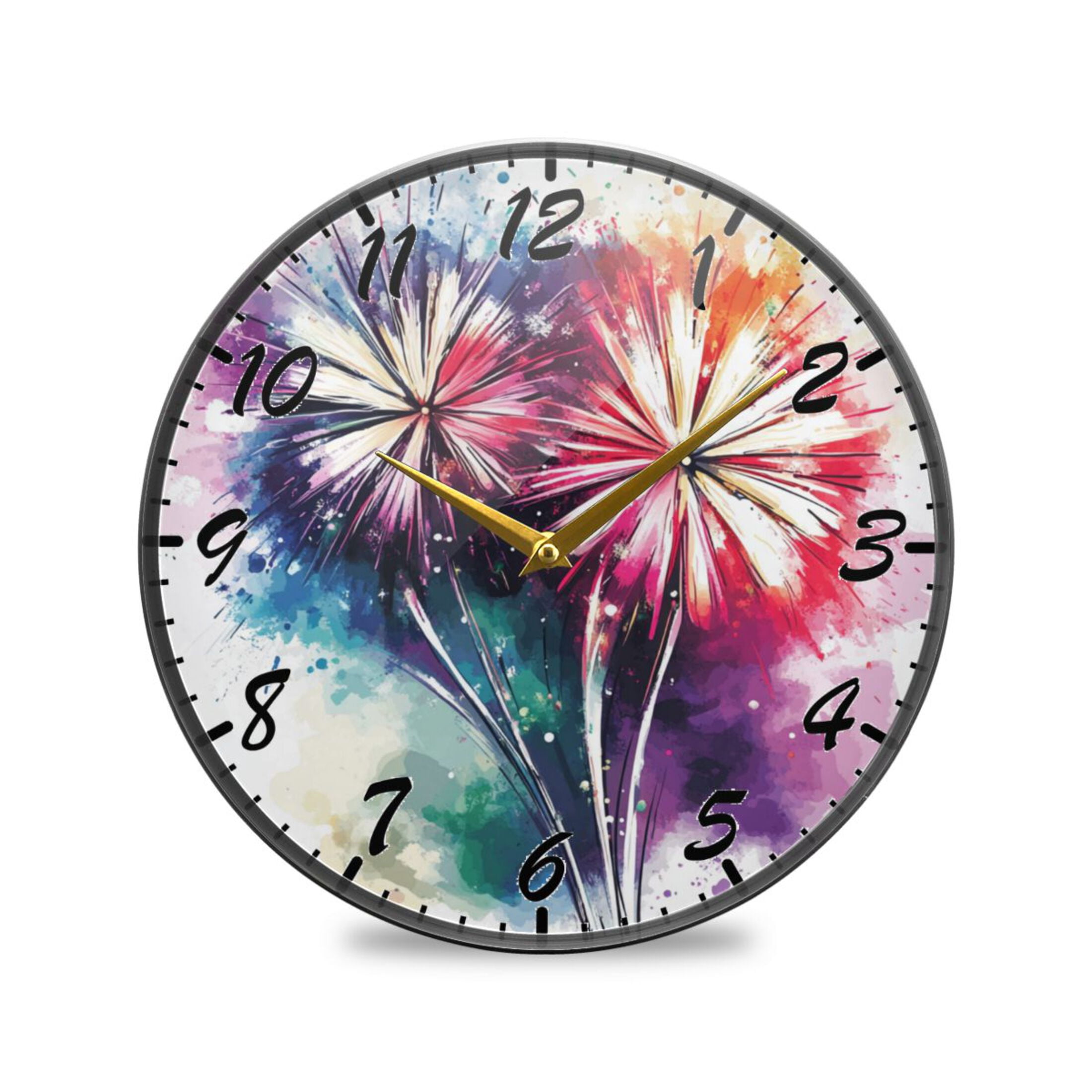Round Clock Wall Clock Decorative Clock 11.9" Sizes Clock Vibrant ...