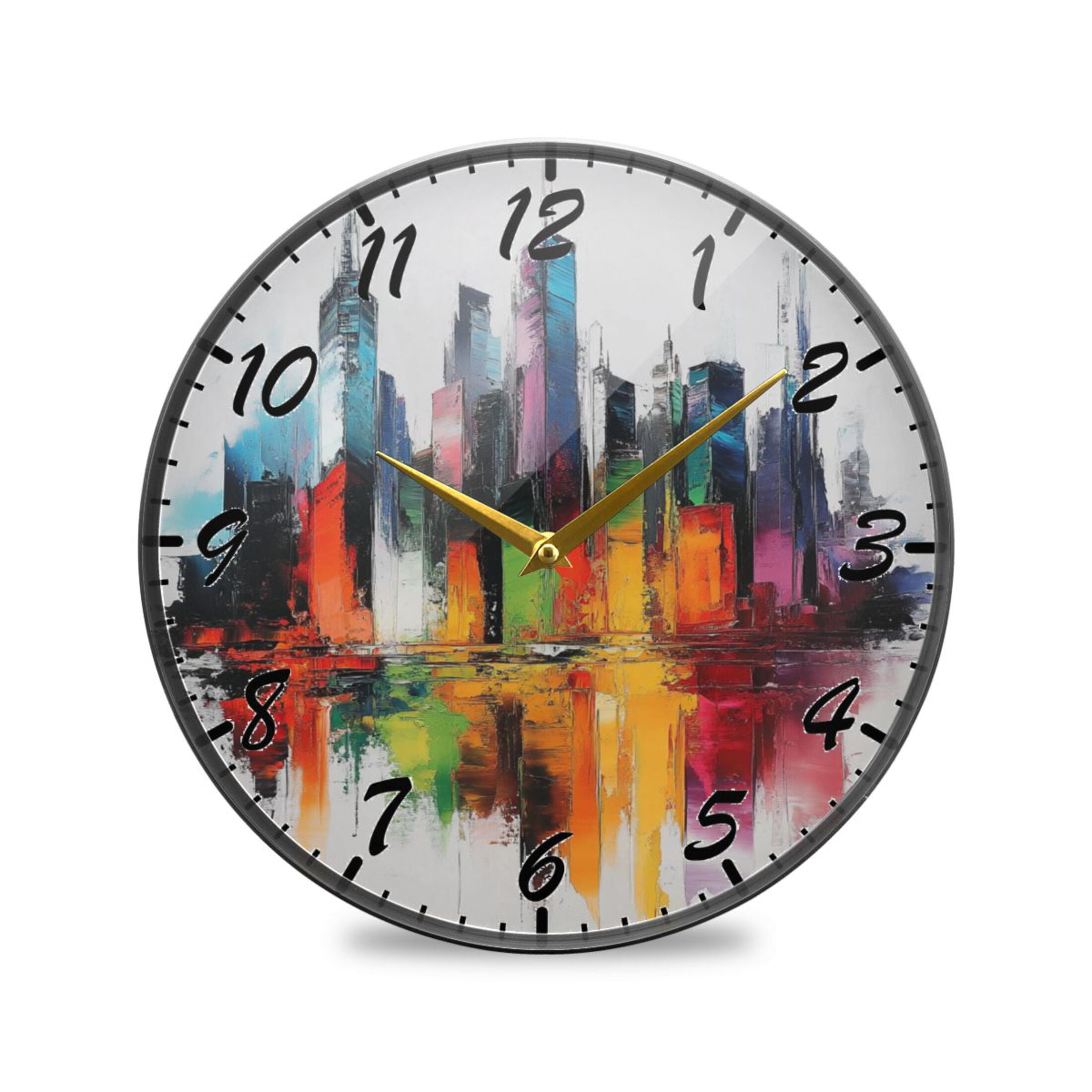 Round Clock Wall Clock Decorative Clock 11.9" Sizes Clock Vibrant ...