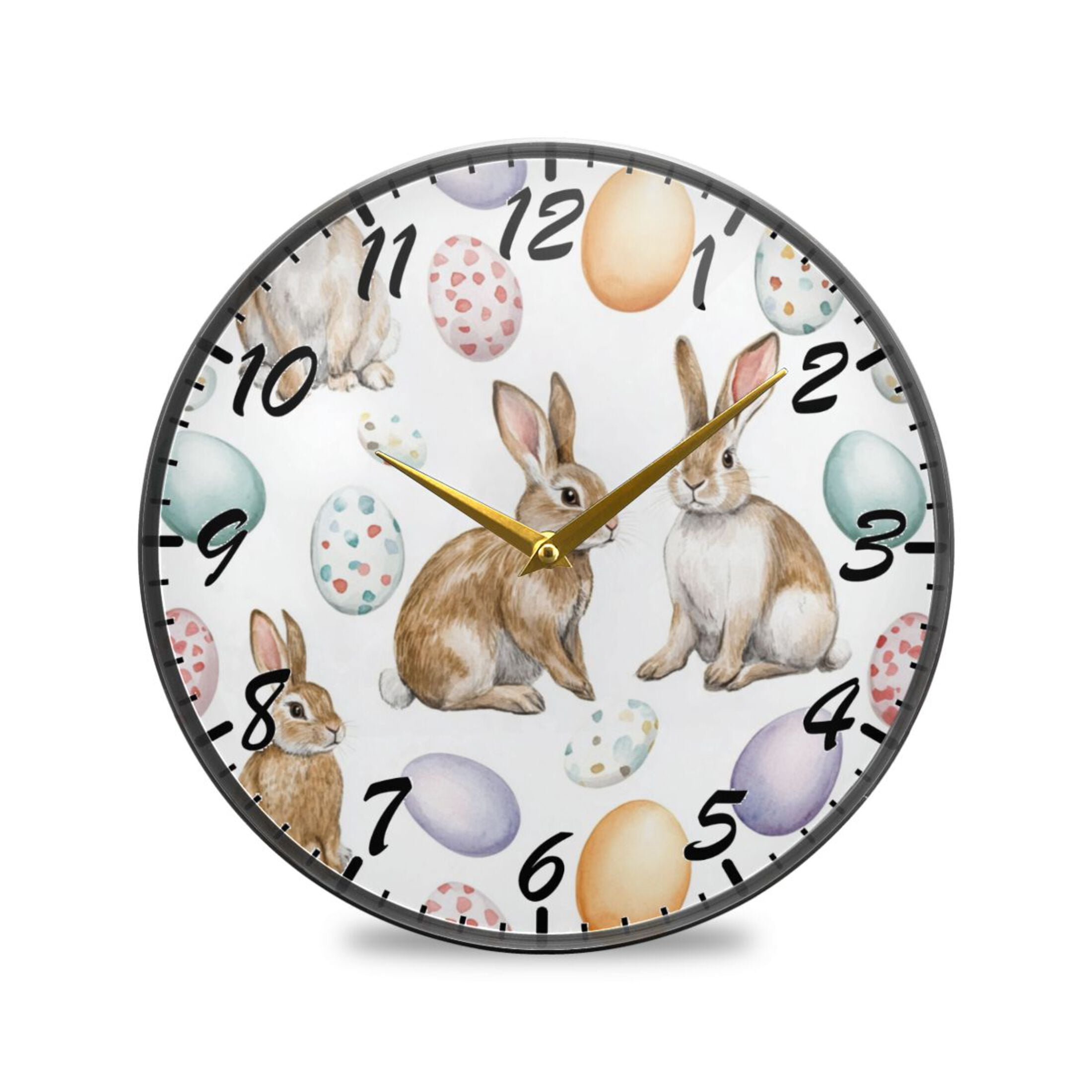 Round Clock Wall Clock Decorative Clock 11.9" Sizes Clock Watercolor ...