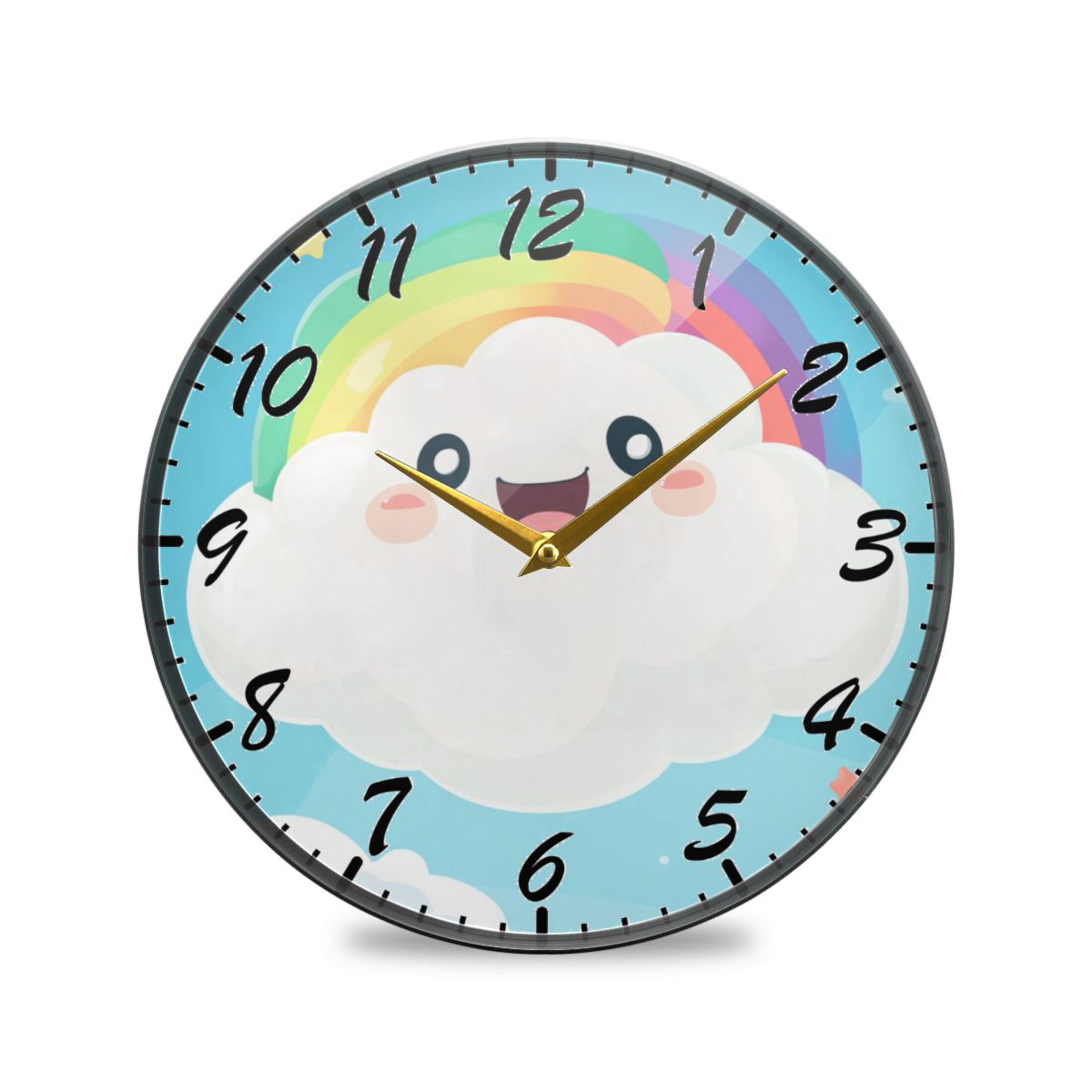 Round Clock Wall Clock Decorative Clock 9.5" Sizes Clock A Cute and ...