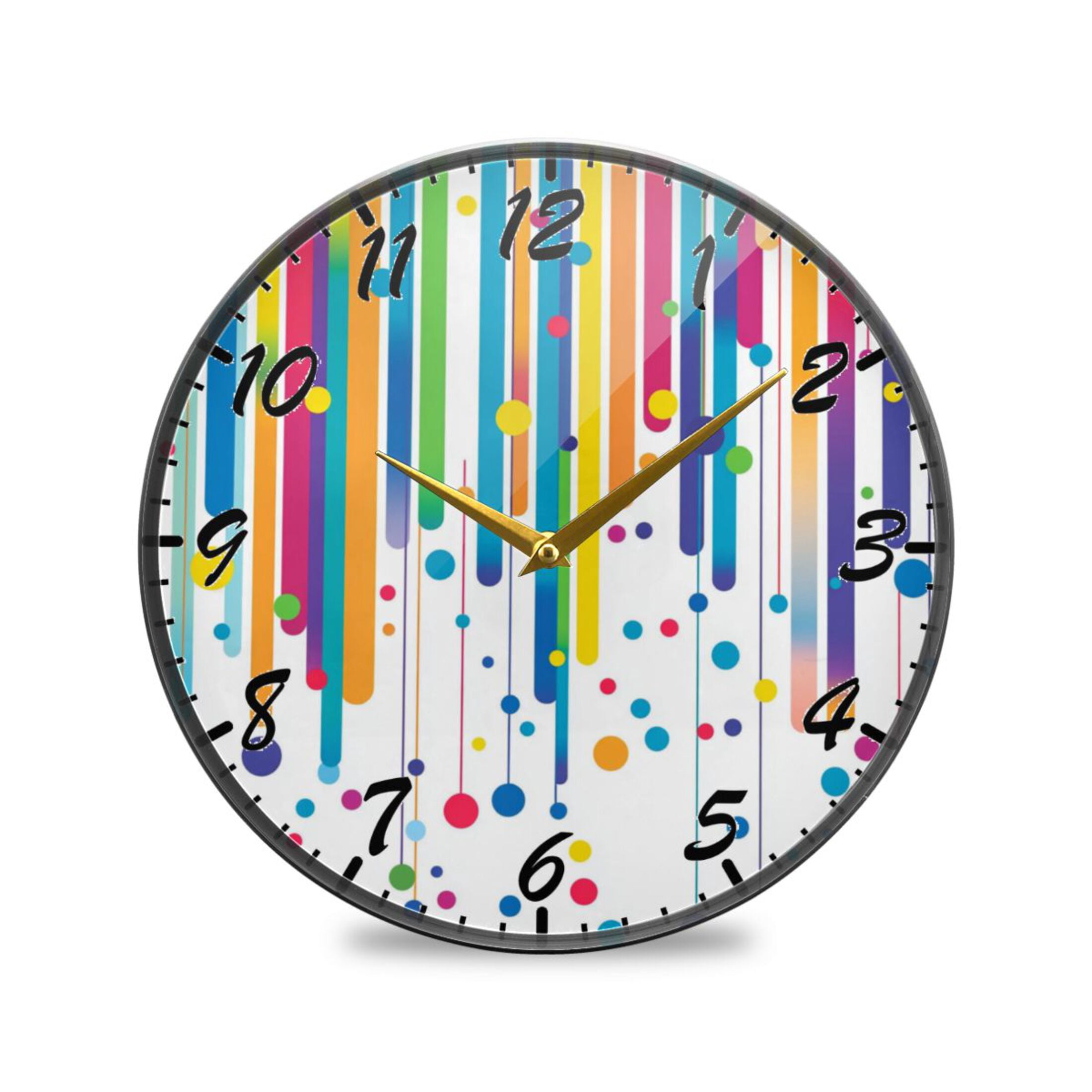 Round Clock Wall Clock Decorative Clock 9.5" Sizes Clock Abstract ...