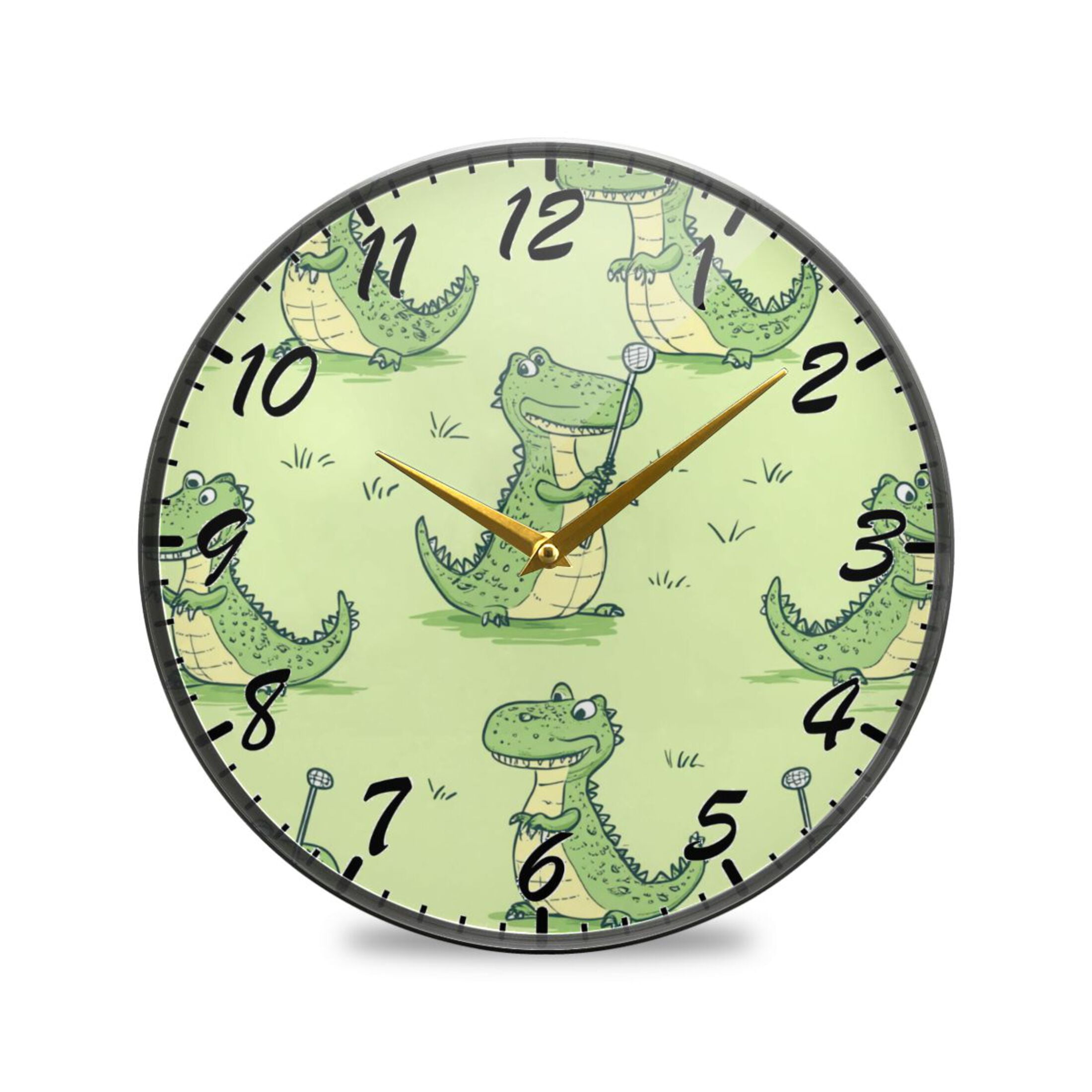 Round Clock Wall Clock Decorative Clock 9.5" Sizes Clock Cartoon ...