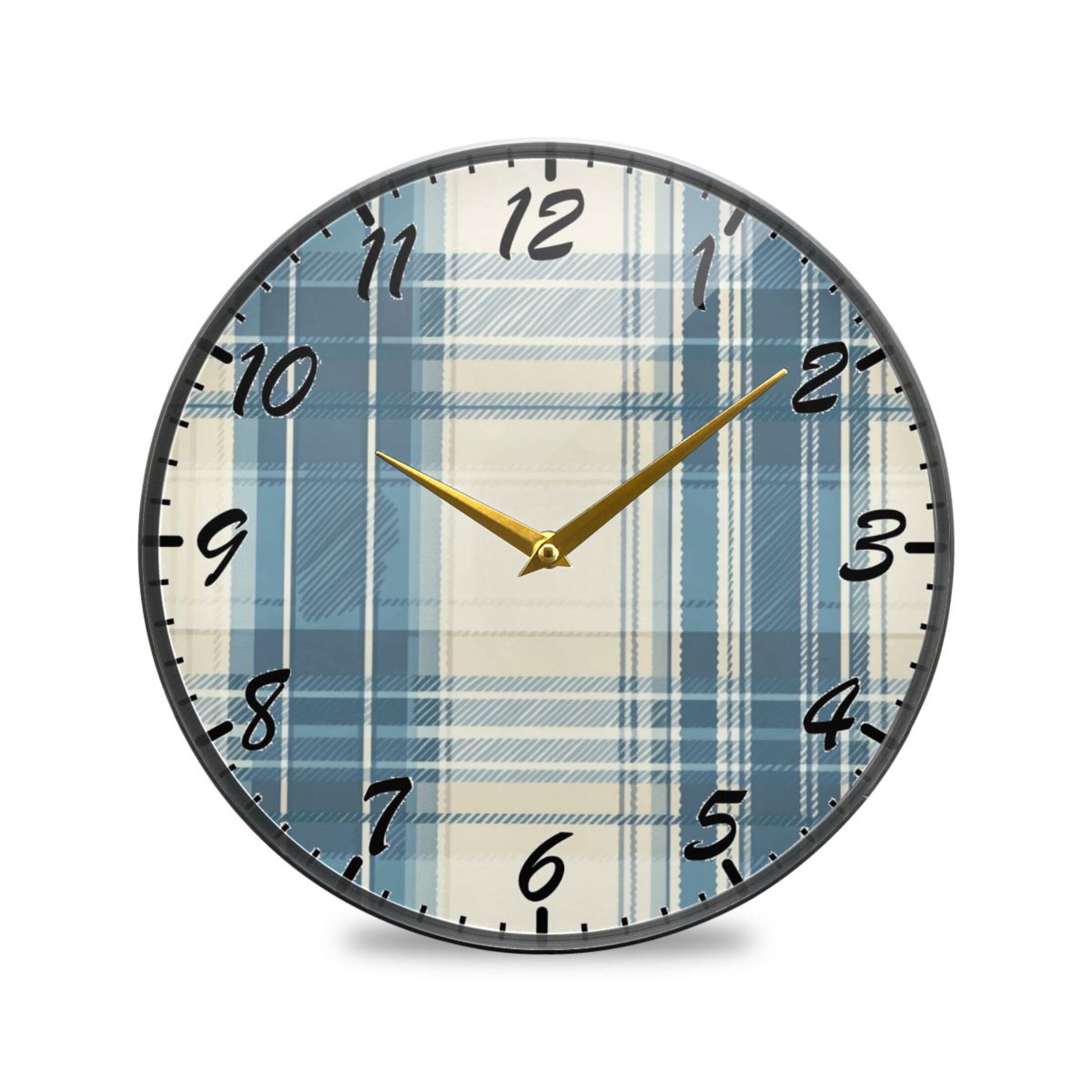 Round Clock Wall Clock Decorative Clock 9.5" Sizes Clock Dusty Blue and ...