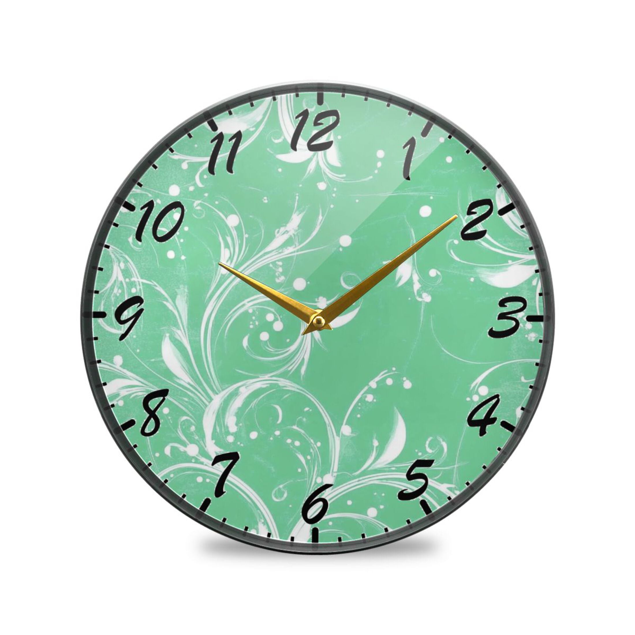Round Clock Wall Clock Decorative Clock 9.5" Sizes Clock Green ...