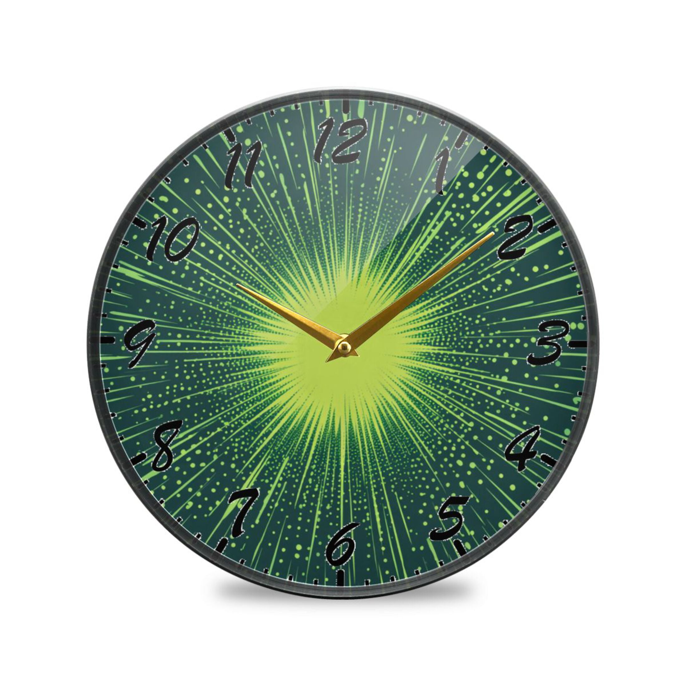 Round Clock Wall Clock Decorative Clock 9.5" Sizes Clock Green ...