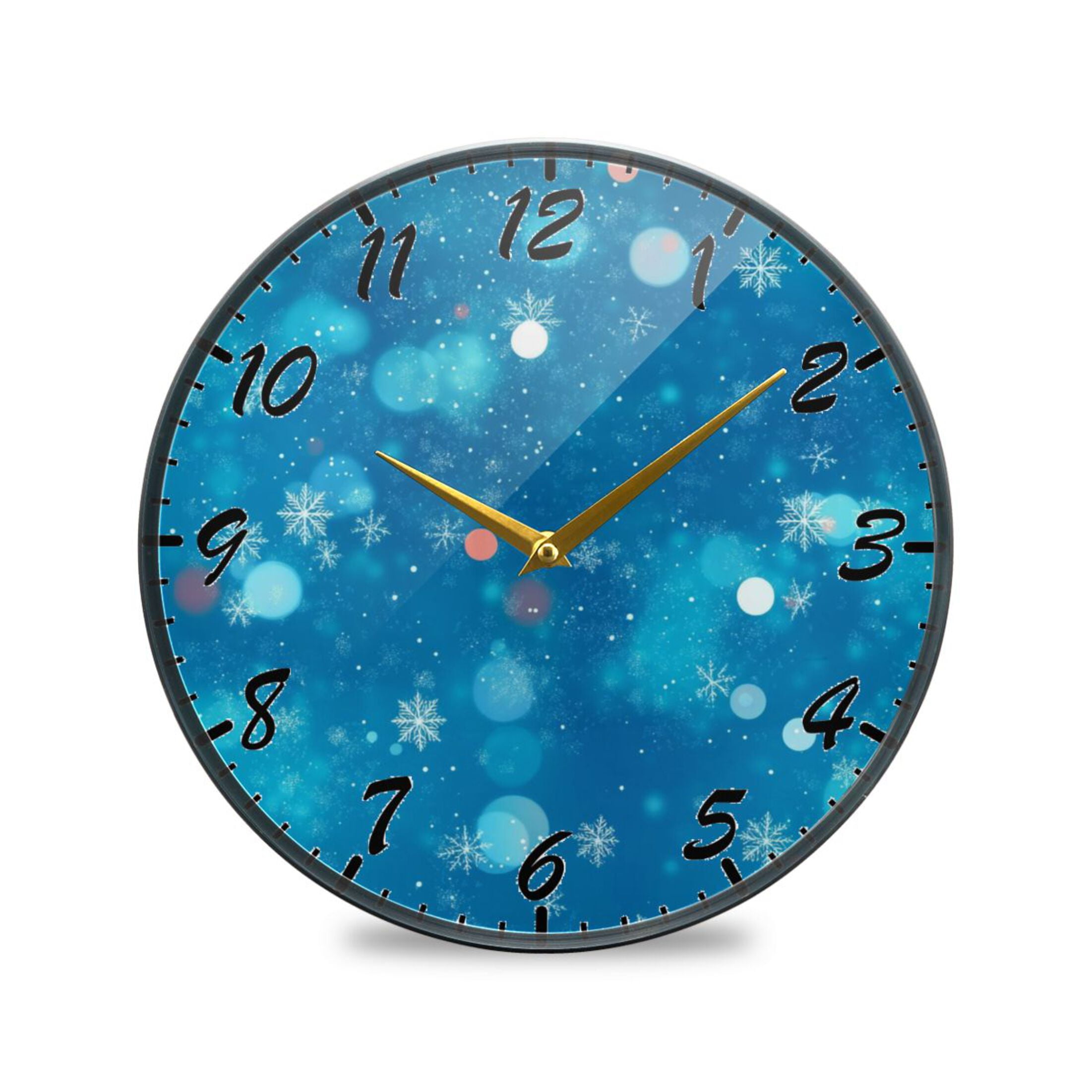 Round Clock Wall Clock Decorative Clock 9.5" Sizes Clock Light Blue ...
