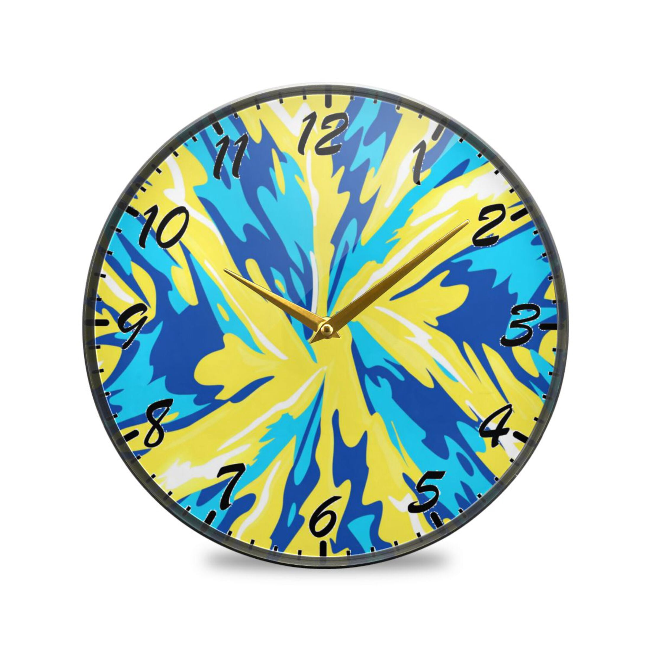 Round Clock Wall Clock Decorative Clock 9.5" Sizes Clock Lightning Bolt ...