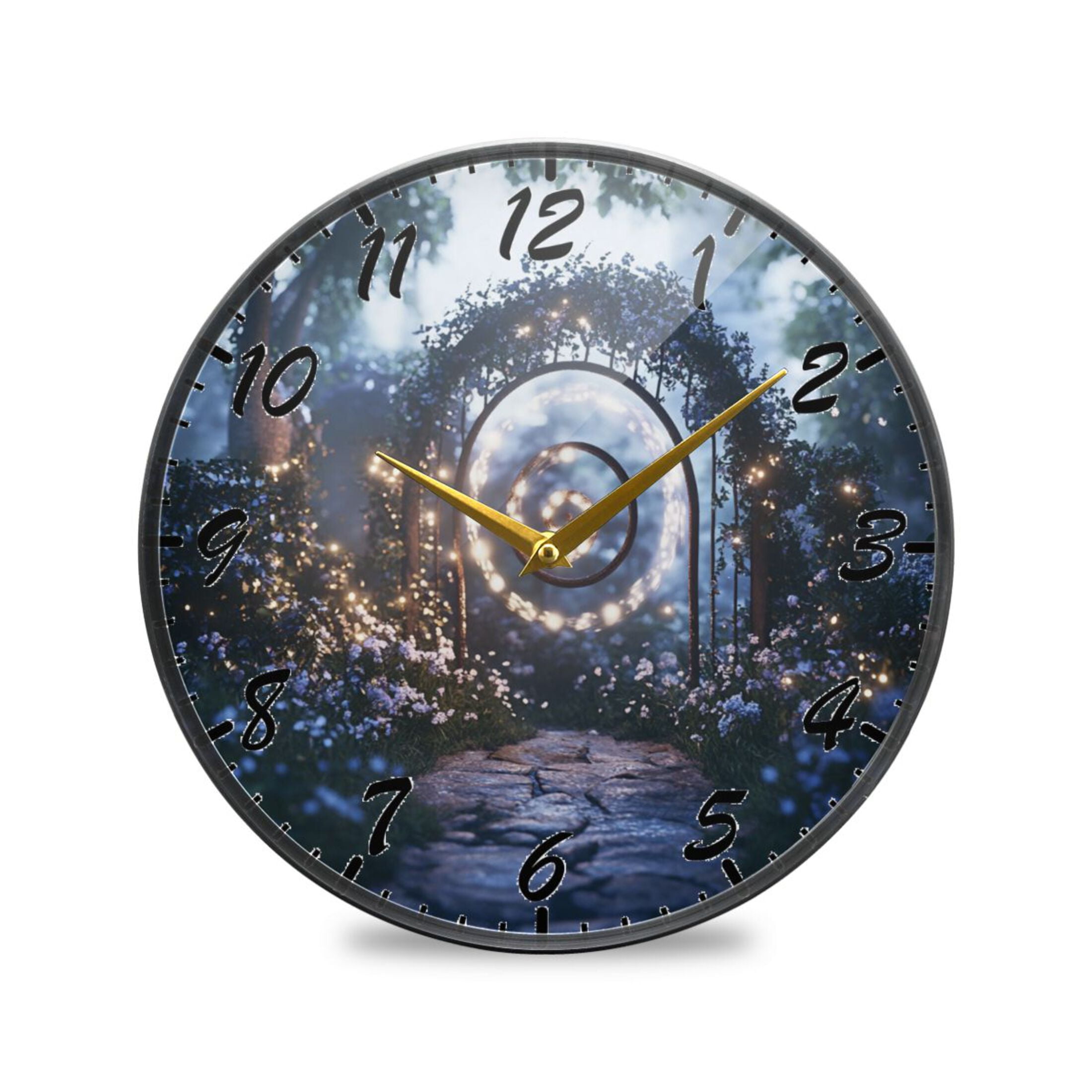 Round Clock Wall Clock Decorative Clock 9.5" Sizes Clock Magical Gate ...
