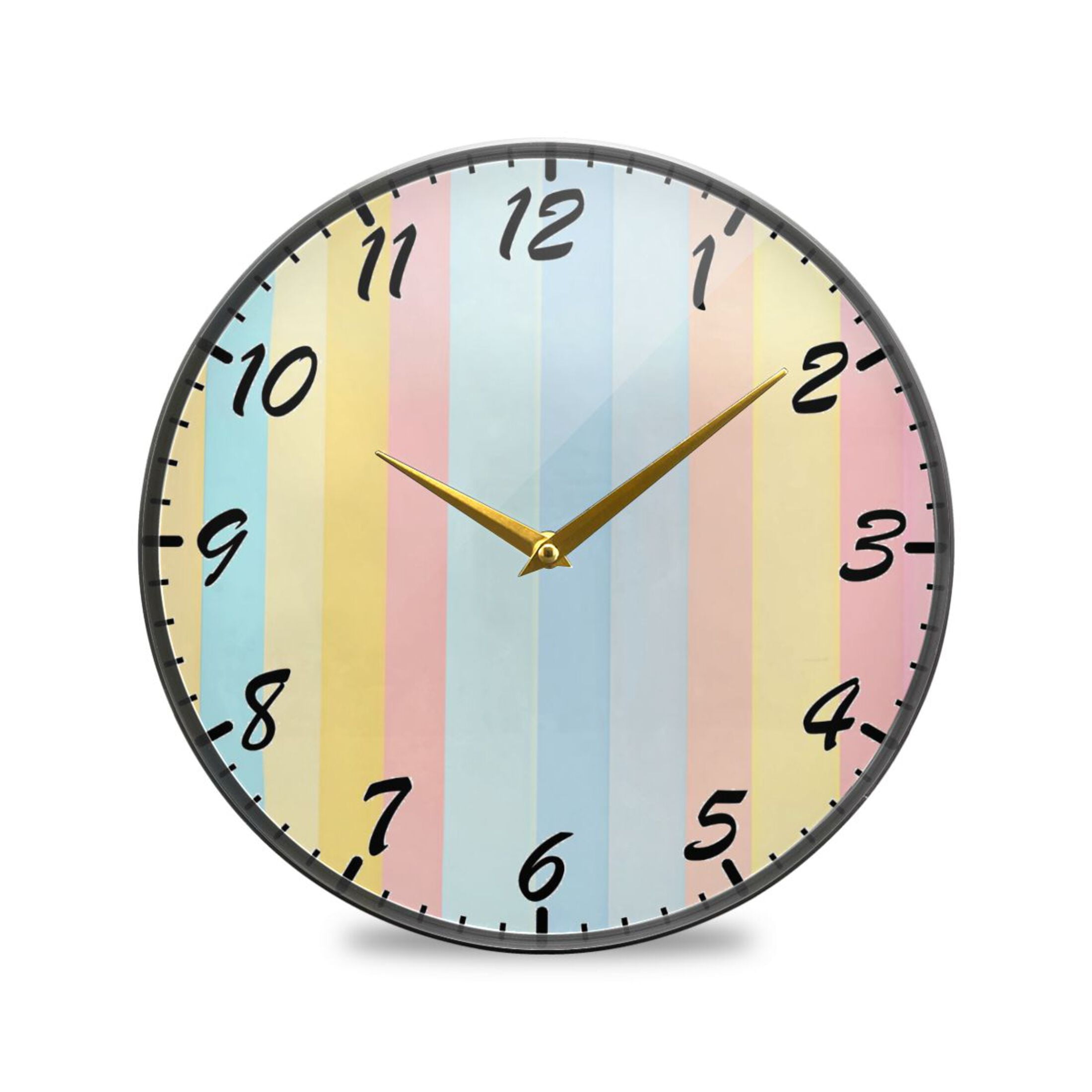Round Clock Wall Clock Decorative Clock 9.5" Sizes Clock Pastel ...