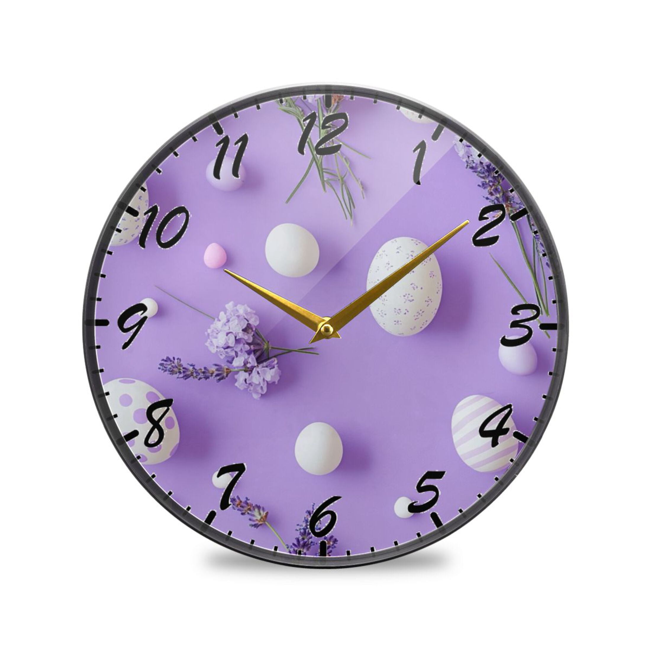 Round Clock Wall Clock Decorative Clock 9.5" Sizes Clock Purple ...