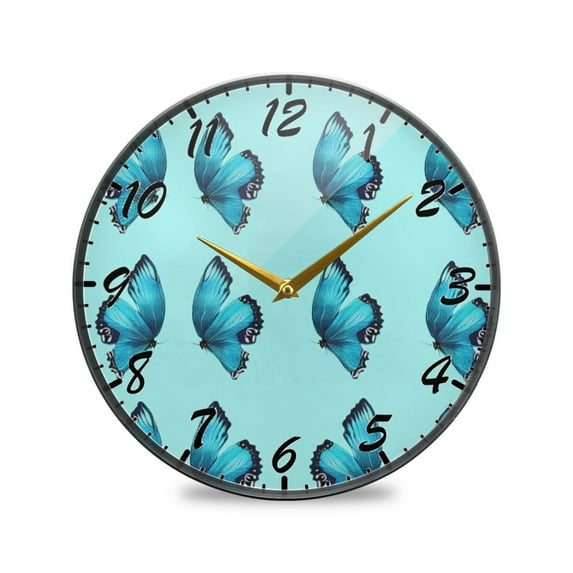 Round Clock Wall Clock Decorative Clock 9.5" Sizes Clock Turquoise Blue ...