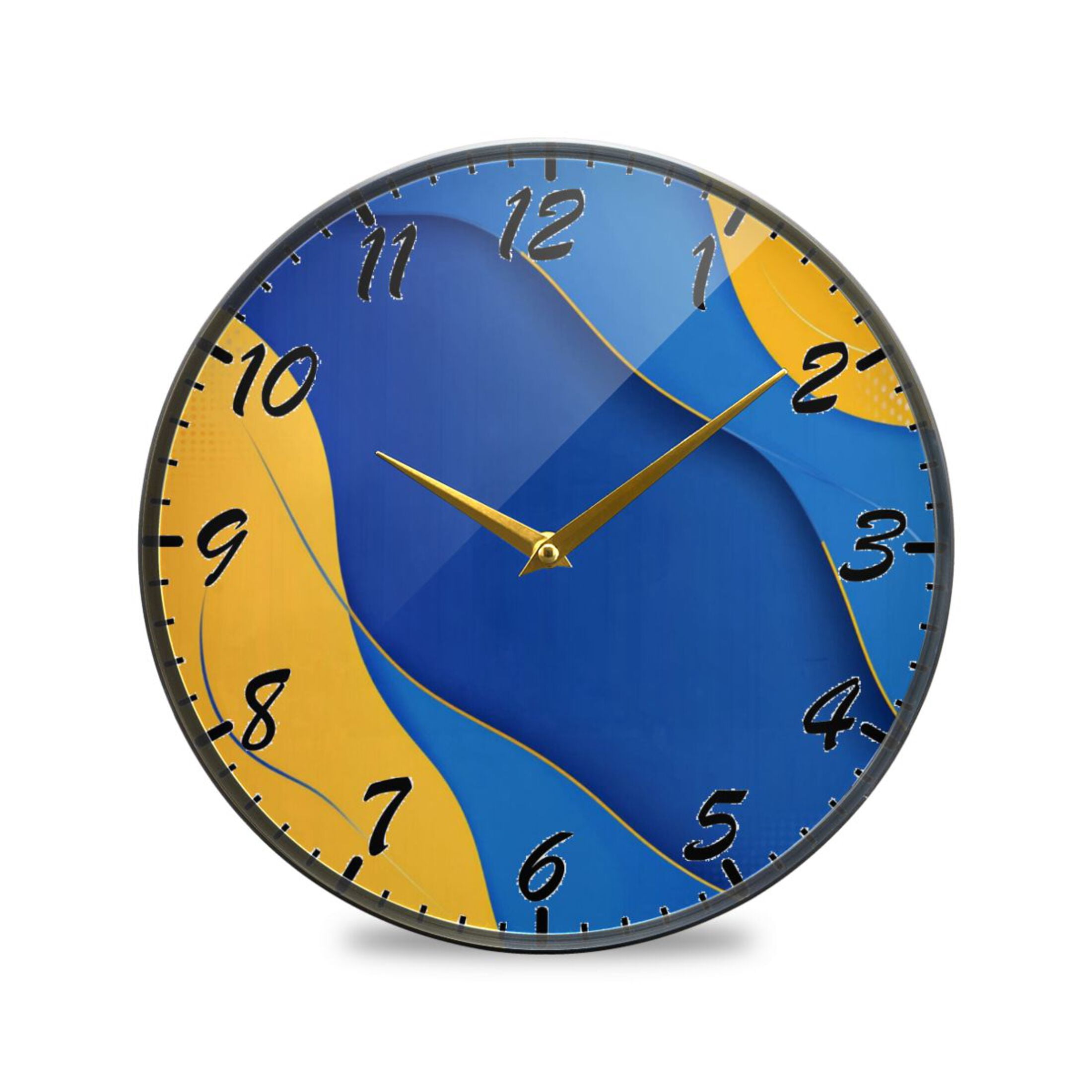 Round Clock Wall Clock Decorative Clock 9.5" Sizes Clock Wavy Shapes ...
