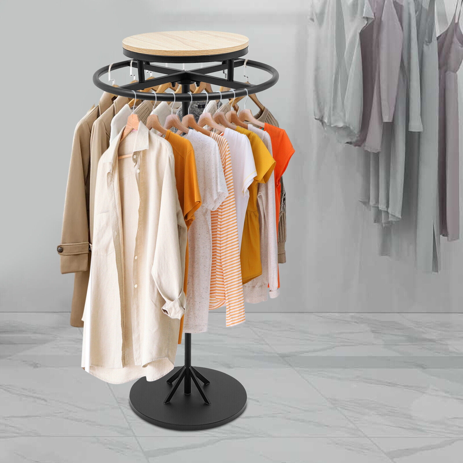 Round Clothing Rack Clothing Display Rack Floor-standing Garment ...