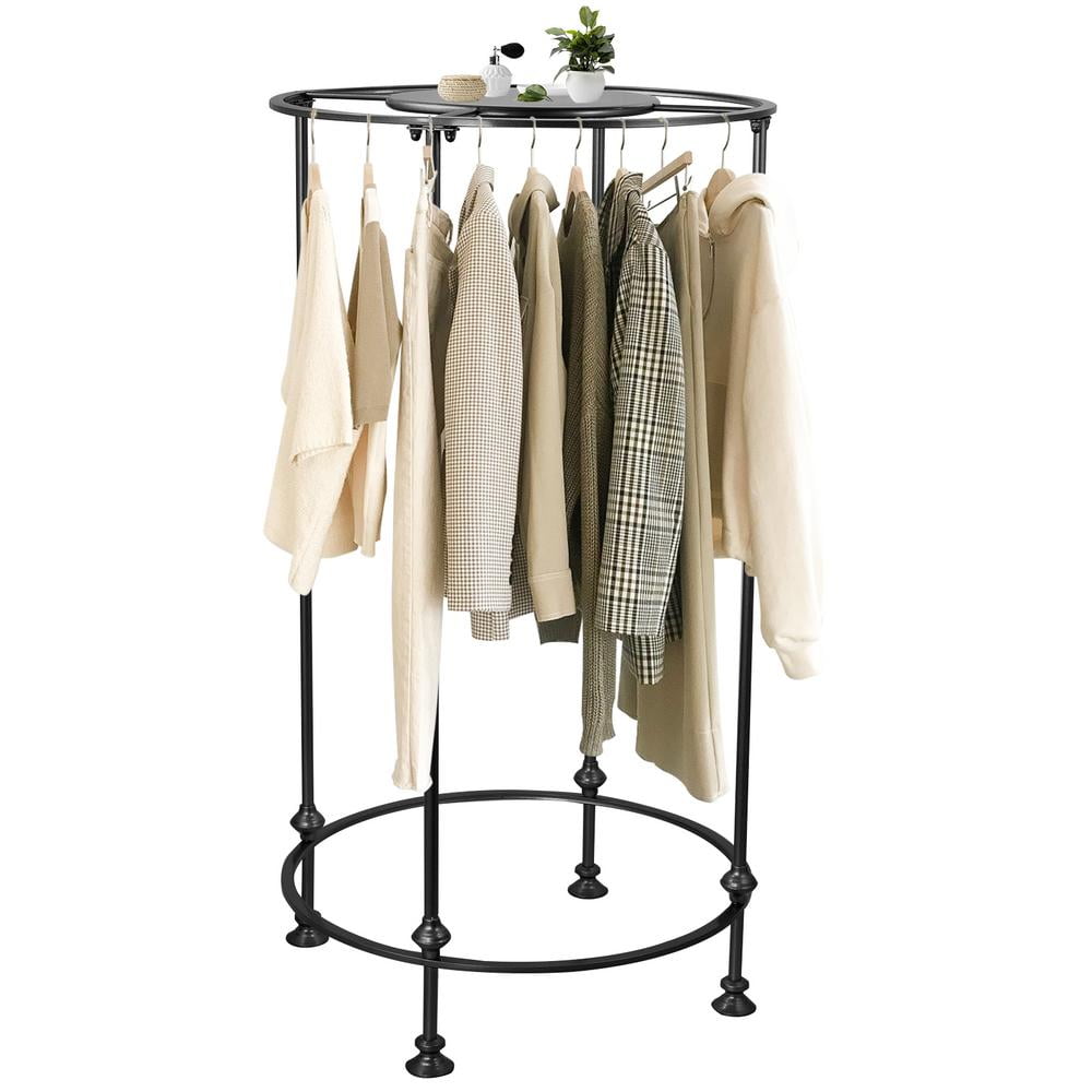 Round Clothing Rack, Garment Display Retail Rack with Topper, Rotatable ...