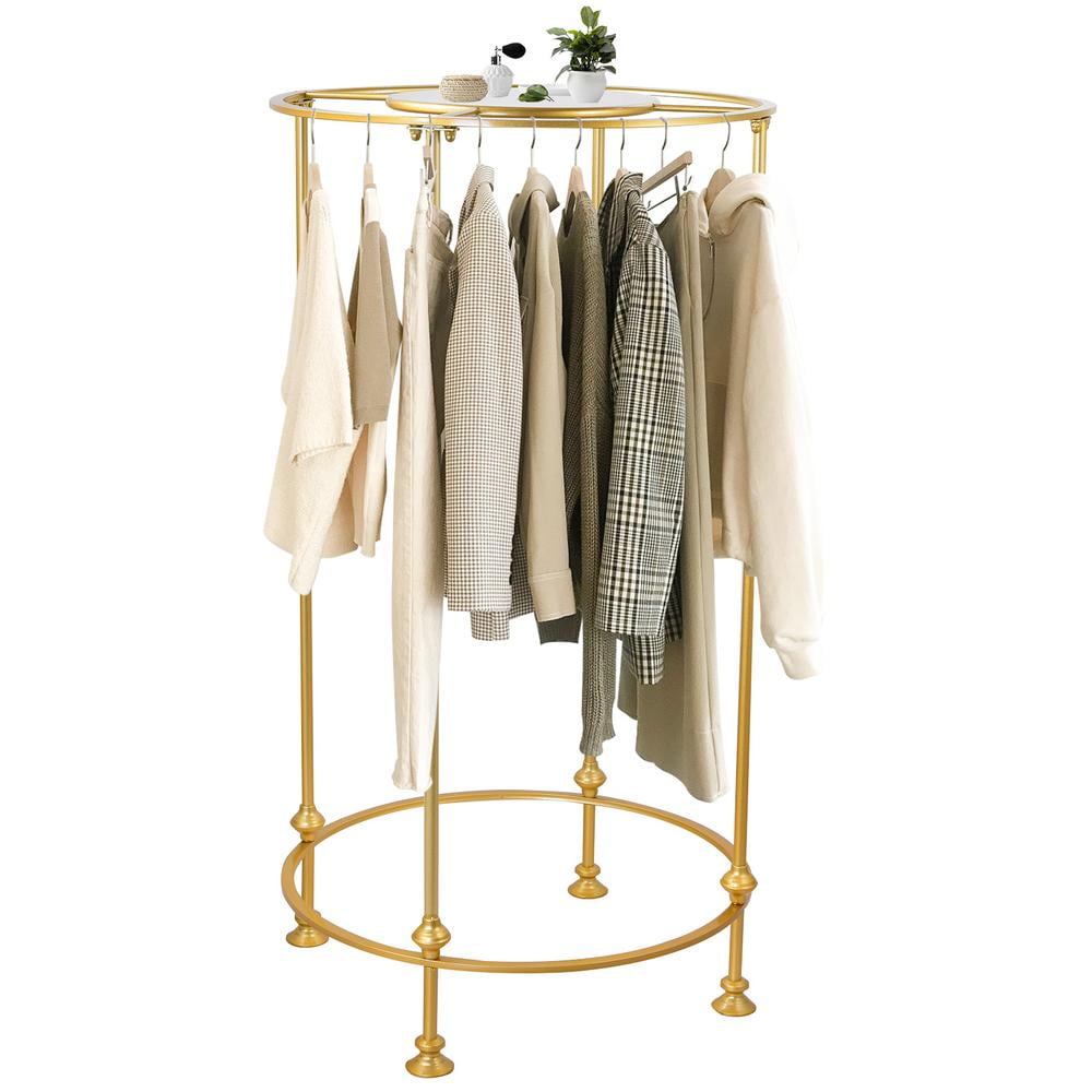 Round Clothing Rack, Garment Display Retail Rack with Topper, Rotatable ...