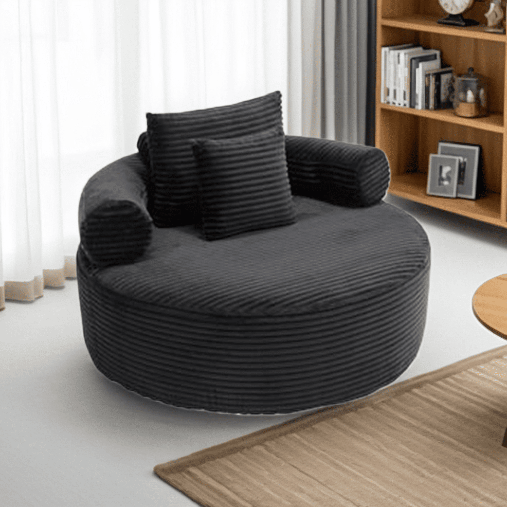 Round Cloud Couch, Modular Sectional Sofa Bed with Memory Foam & 3 ...