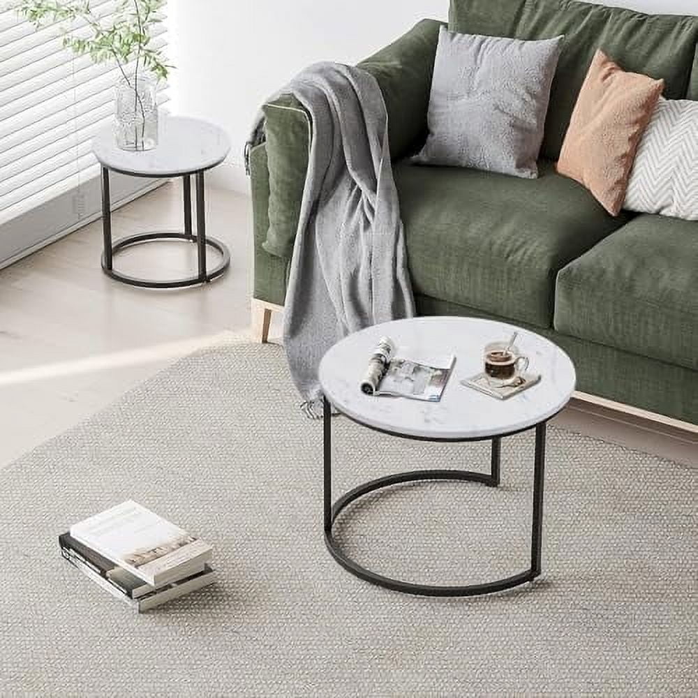 Round Coffee Table, Circle Nesting Coffee Tables for Living Room, Small ...
