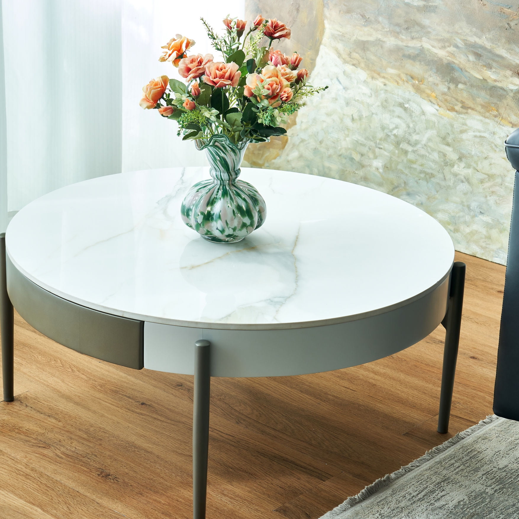 Round Coffee Table, Easy Disassembly - Great for Small Spaces - Walmart.com